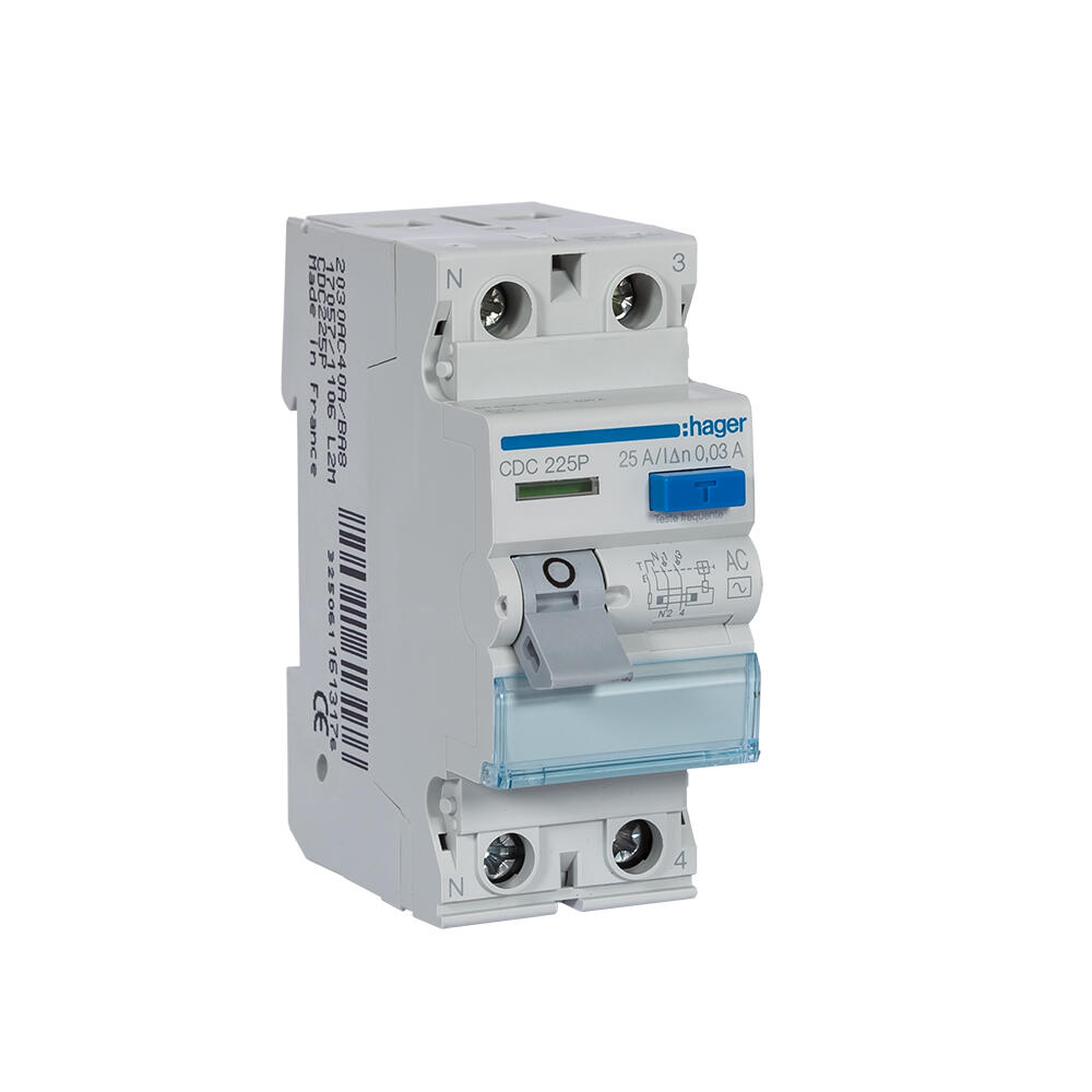 DIFERENCIAL 2P 25A 30mA AC 2 MÓDULOS HAGER | Obramat