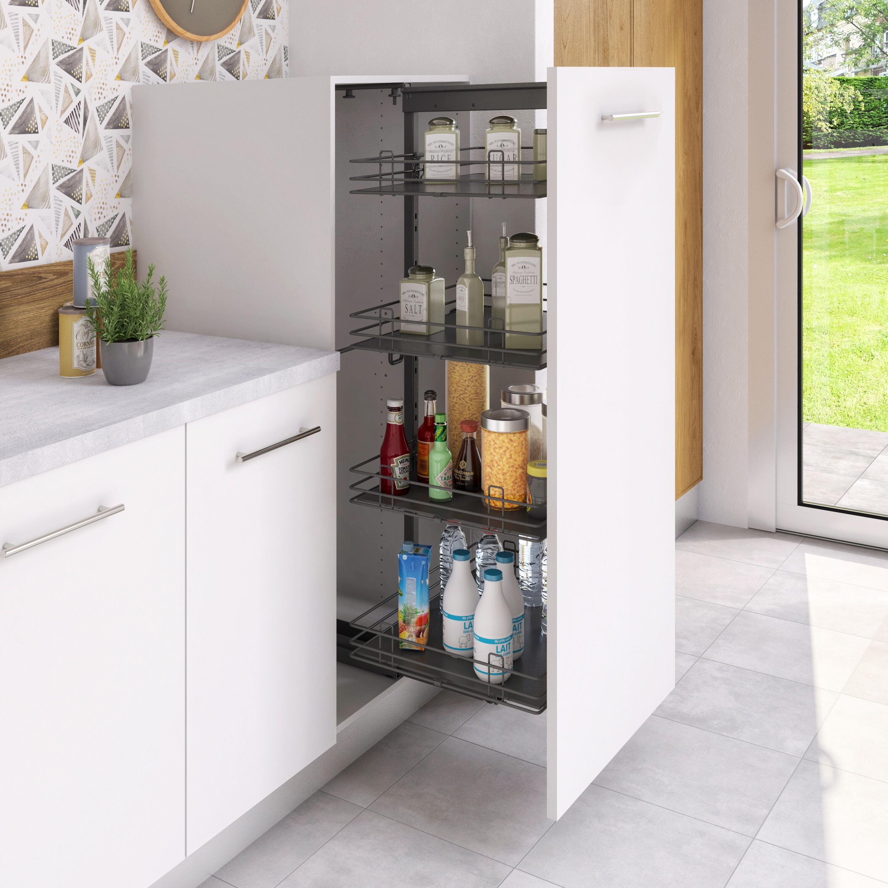 Rangement coulissant demi-colonne 4 paniers pour meuble l.60 cm ...