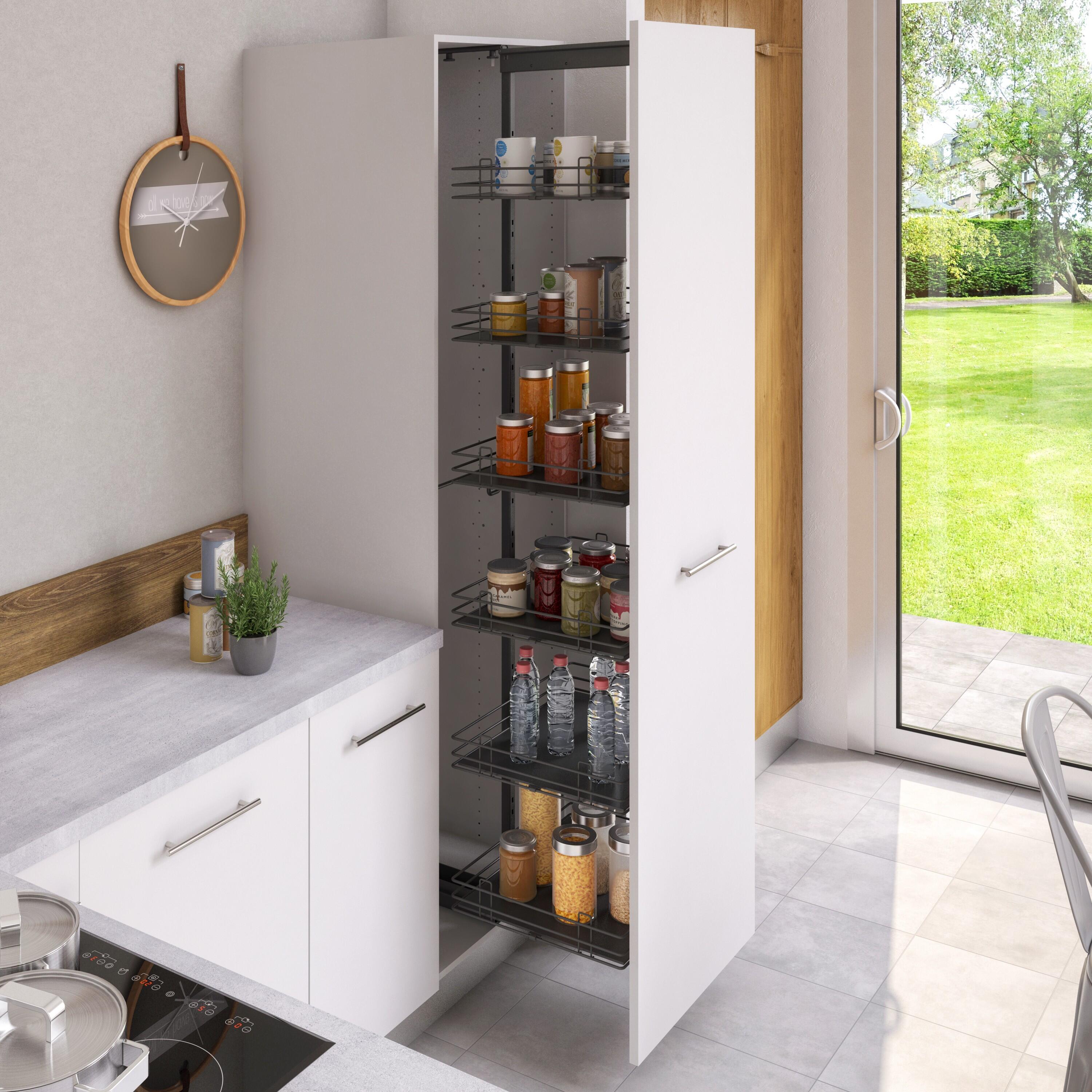 Rangement coulissant, colonne 6 paniers pour meuble l.60 cm / colonne l ...