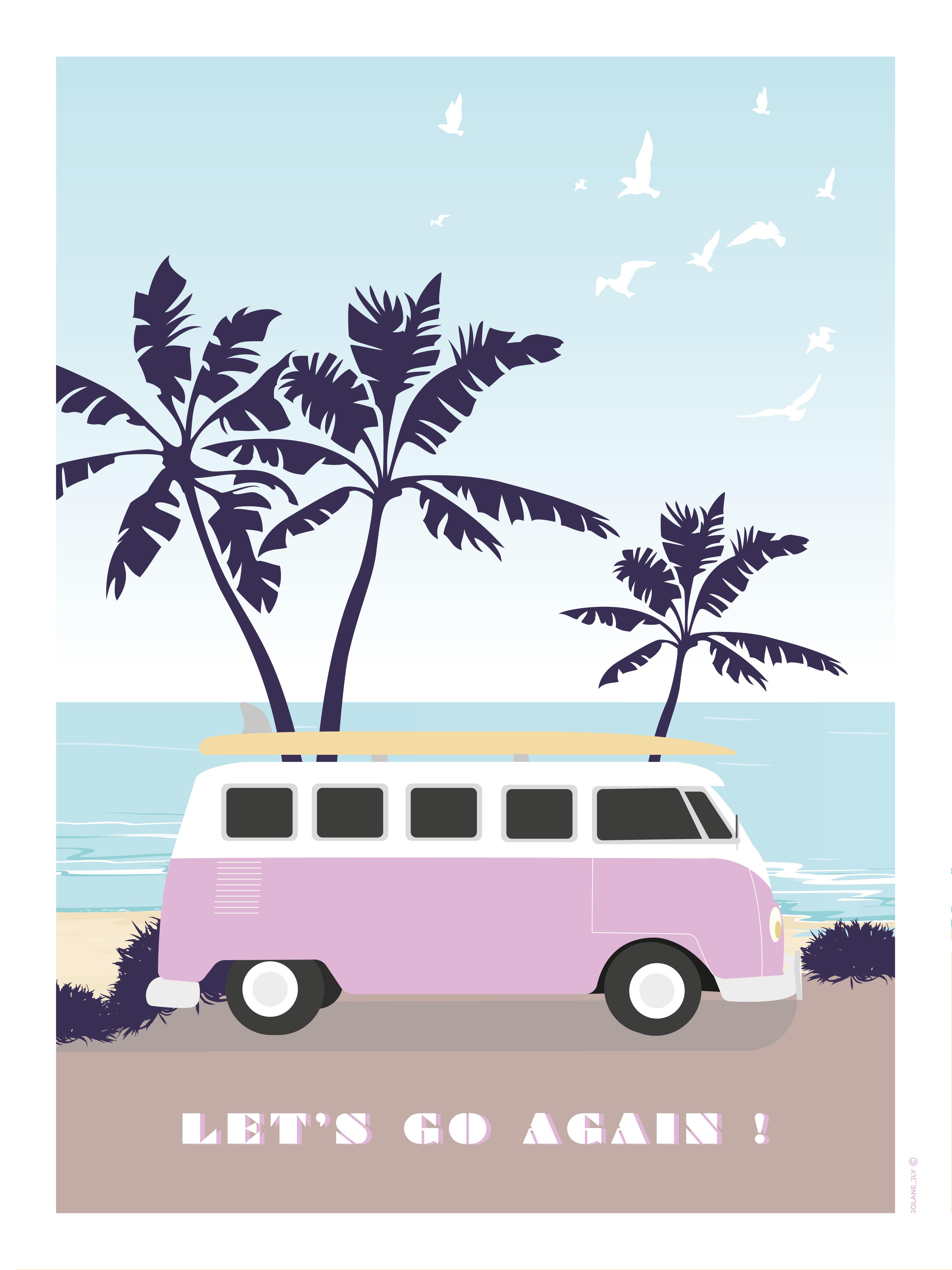 Affiche JOLANE LET'S GO AGAIN, multicouleur ART CANVAS l.40 x H.30 cm ...