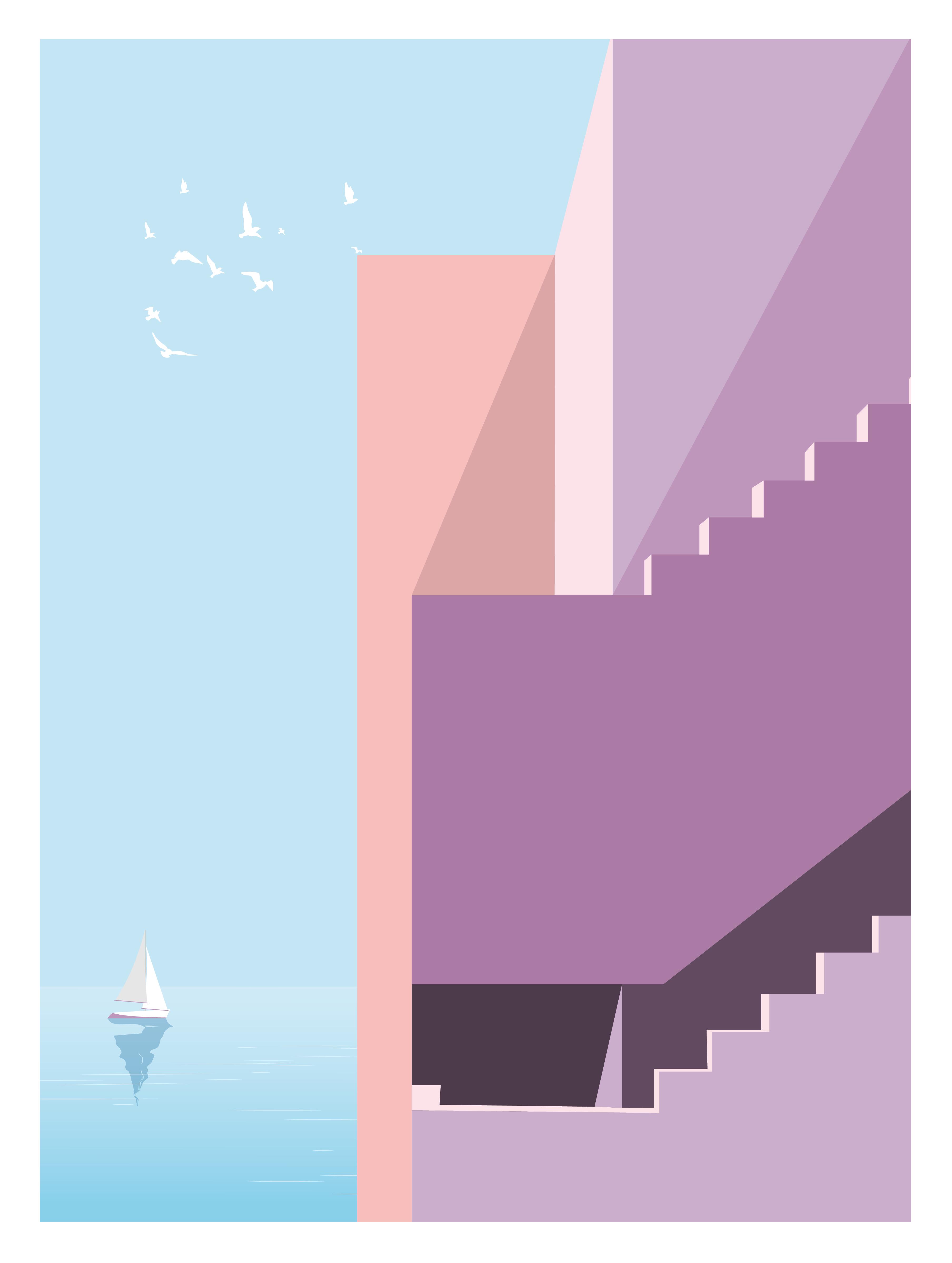 Affiche JOLANE MURALLA ROJA, multicouleur ART CANVAS l.40 x H.30 cm ...