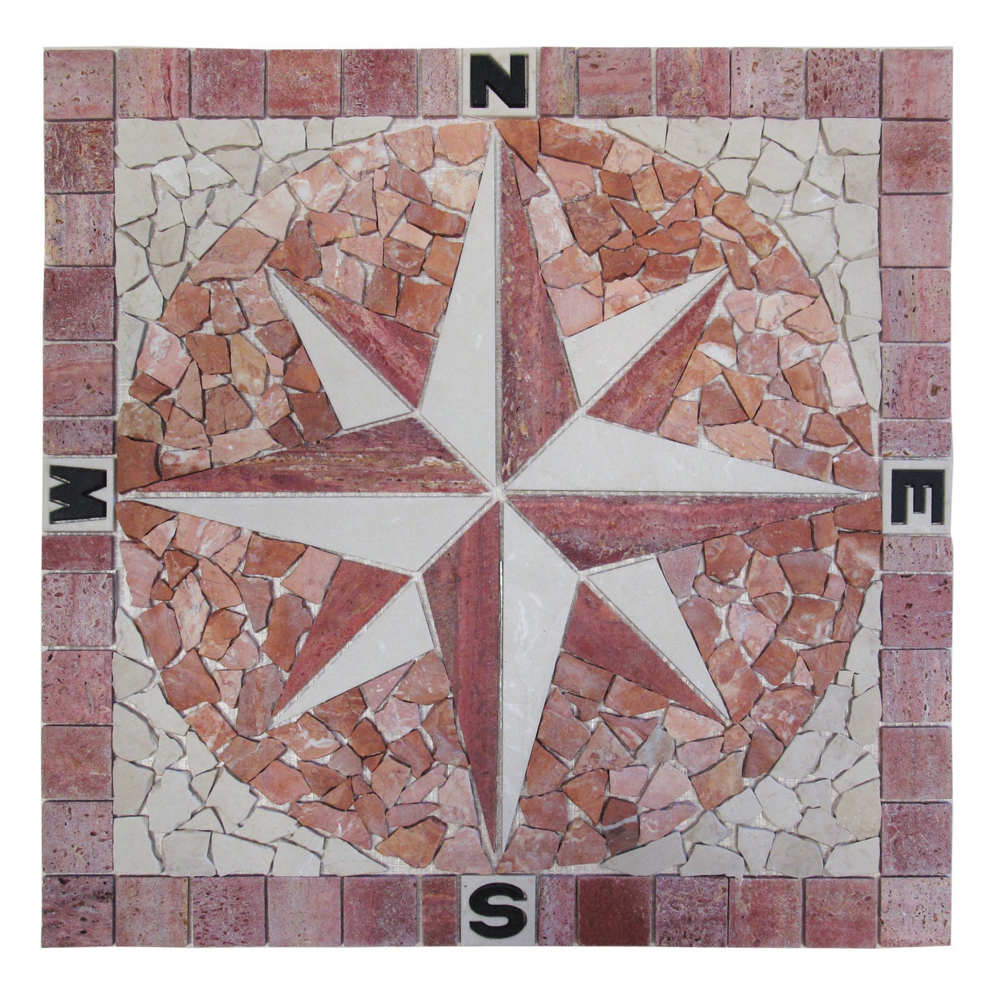Rosone in pietra Rosa dei Venti Rosso multicolore L 60 x L 60cm x Sp. 7 ...