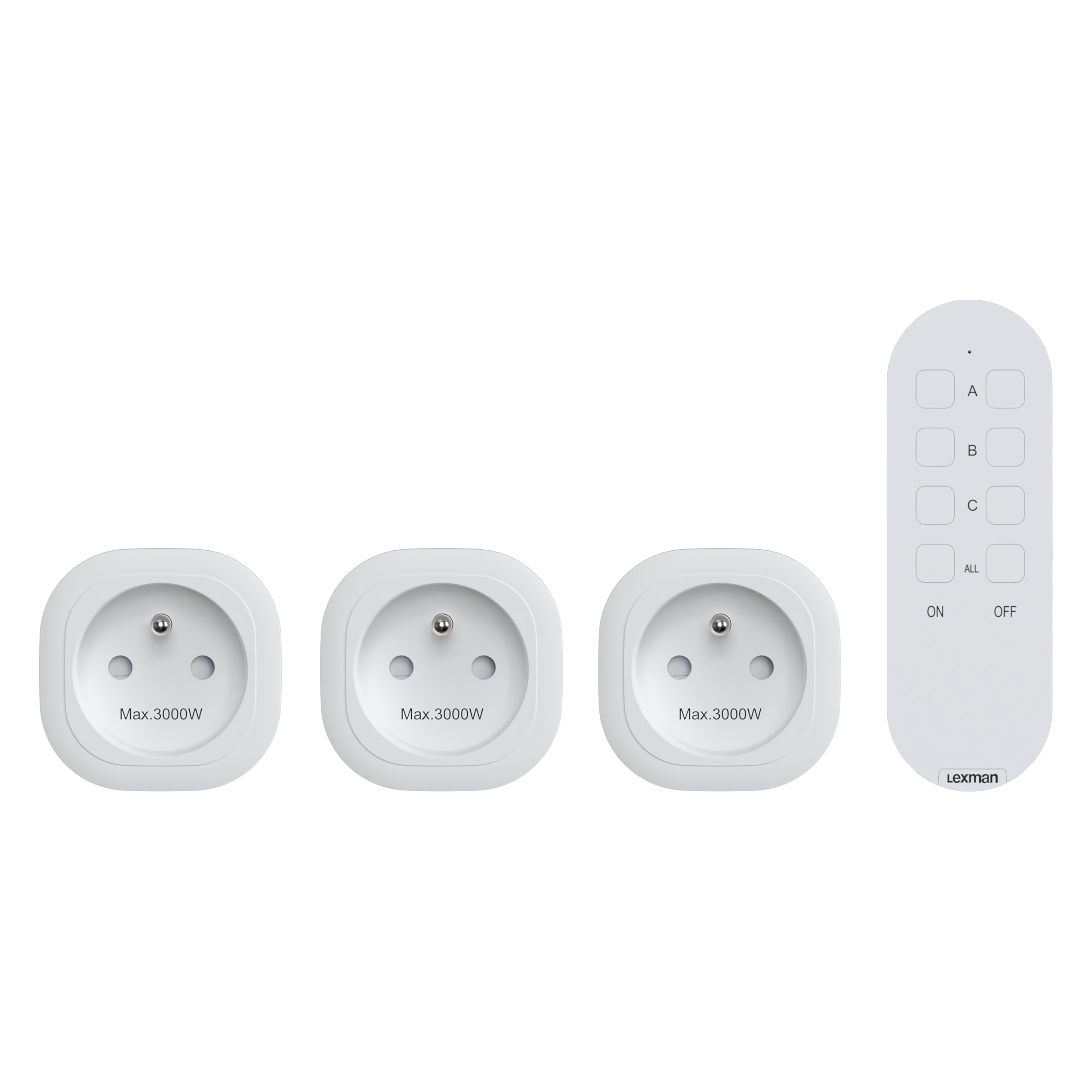 Lot de 3 prises télécommandables intérieur LEXMAN, 3000 W | Leroy Merlin