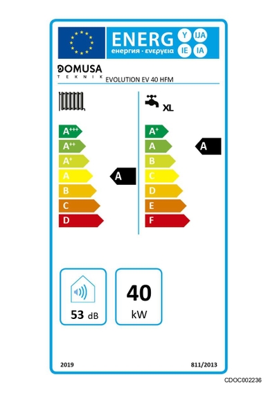 Caldera de gasóleo condensacion DOMUSA Evolution calefaccion+ACS HFM 40 ...