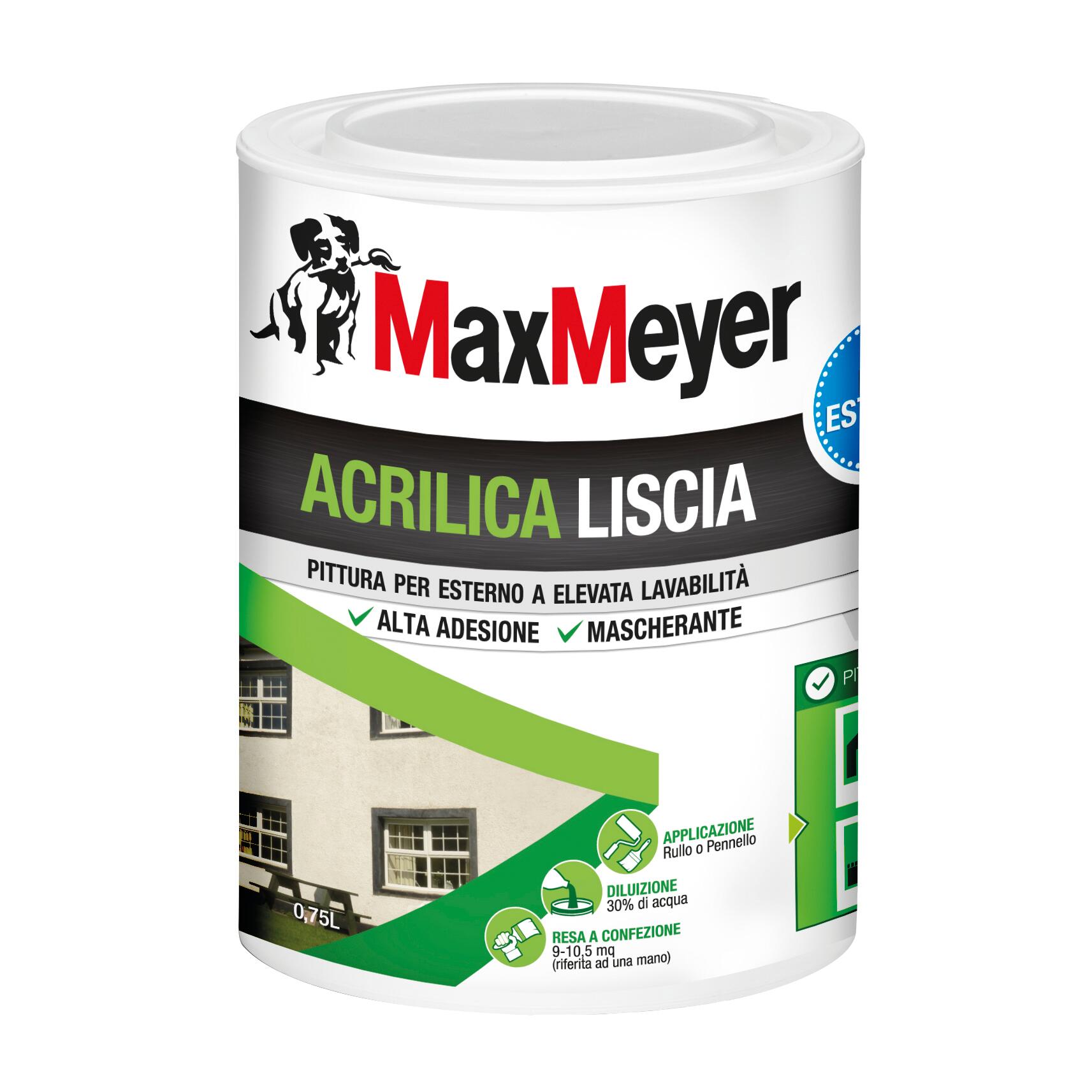 Pittura al quarzo per intonaco MAXMEYER Acrilica liscia bianco opaco, 0 ...
