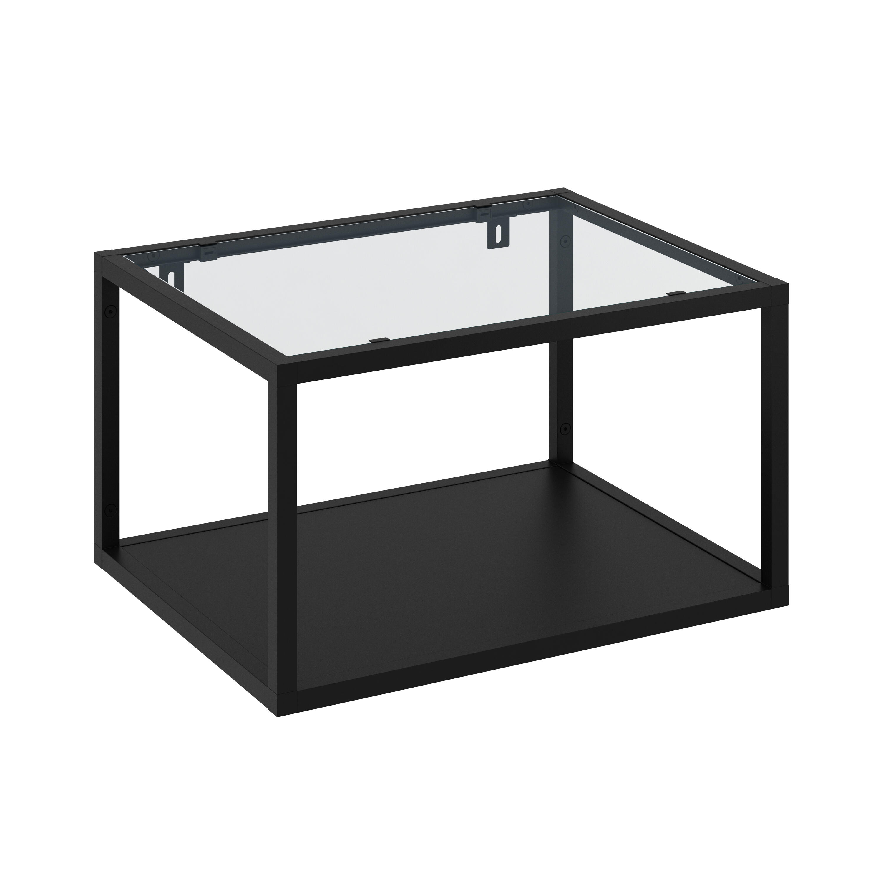 Etagère murale aluminium gris mat DELINIA ID, 1 tablette l.45 x H.25.6 ...