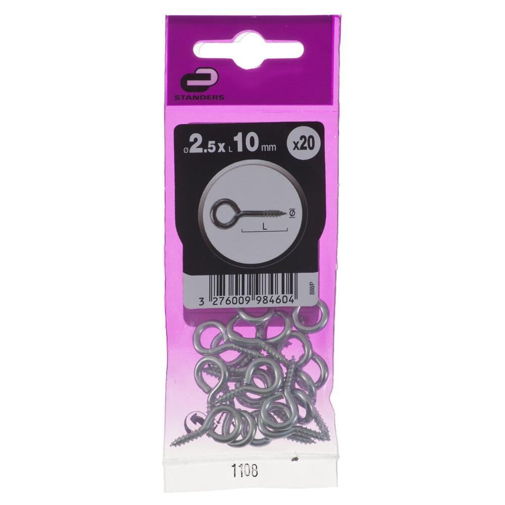 Hak oczkowy 2.5 x 10 mm 20 szt. Standers - Leroy Merlin