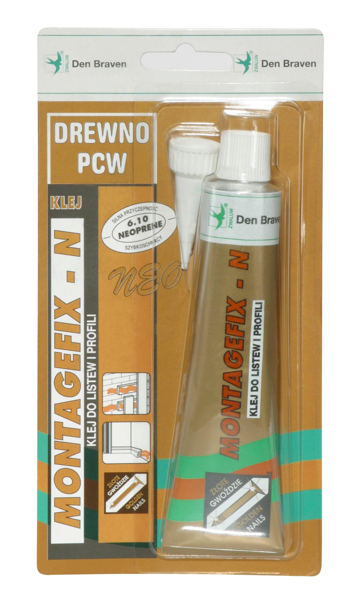 Klej montażowy MONTAGEFIX-N 80 ml Drewno, PCW DEN BRAVEN - Leroy Merlin