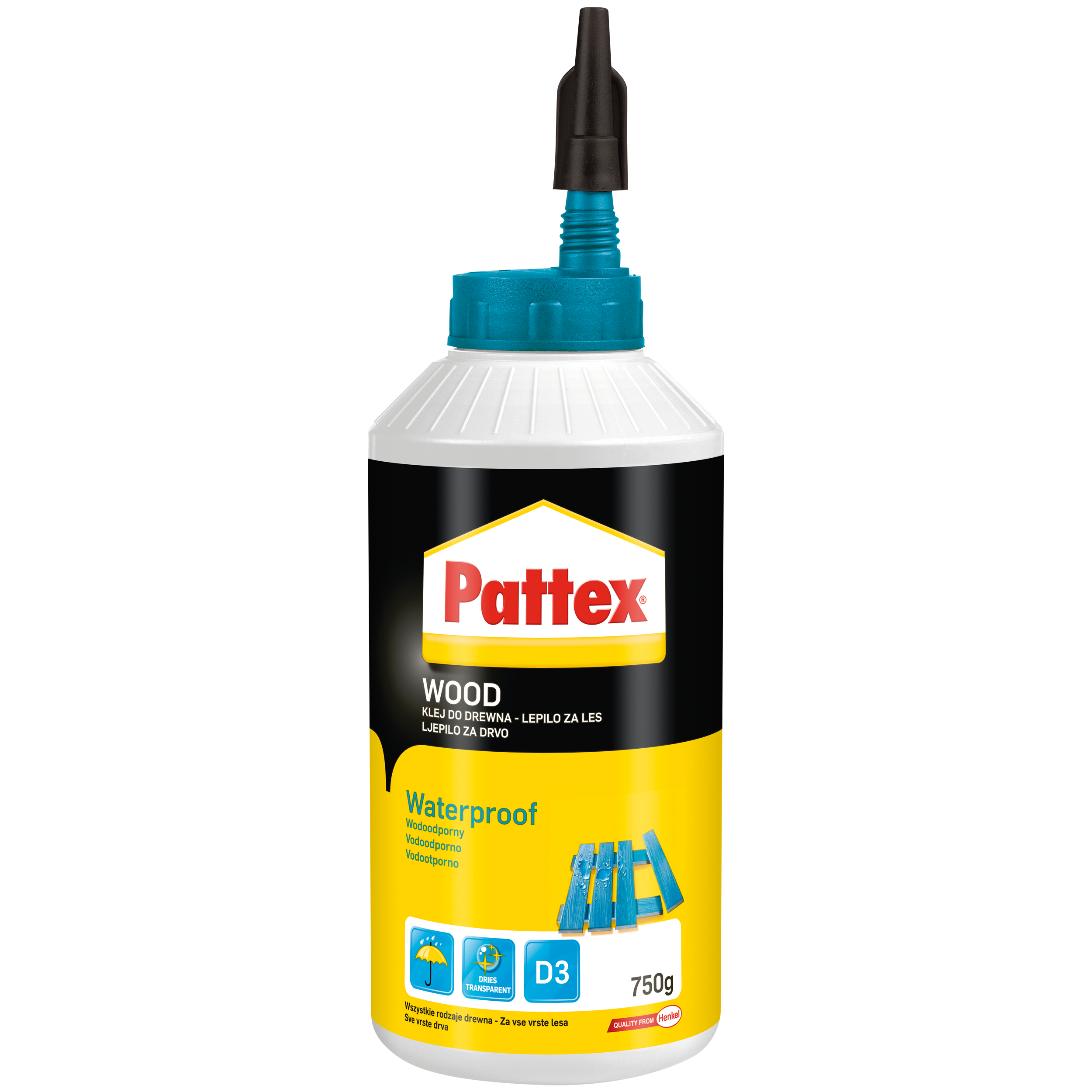 Klej do drewna D3 WOOD WATERPROOF 0.75 kg PATTEX - Leroy Merlin