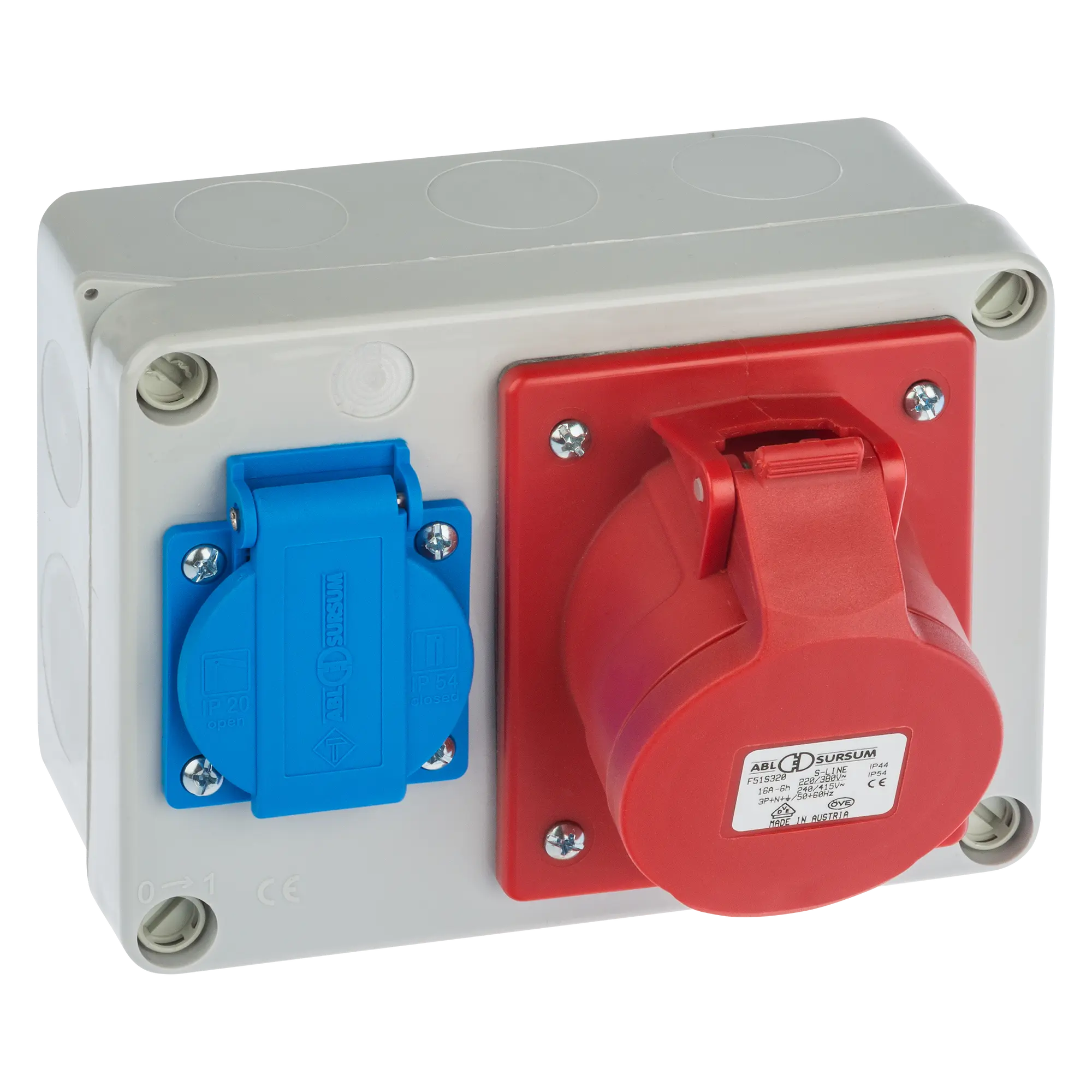 Panel elektryczny bez wyposażenia RS 6261 - 00 / 2P + Z 3P + N + Z 16A ...