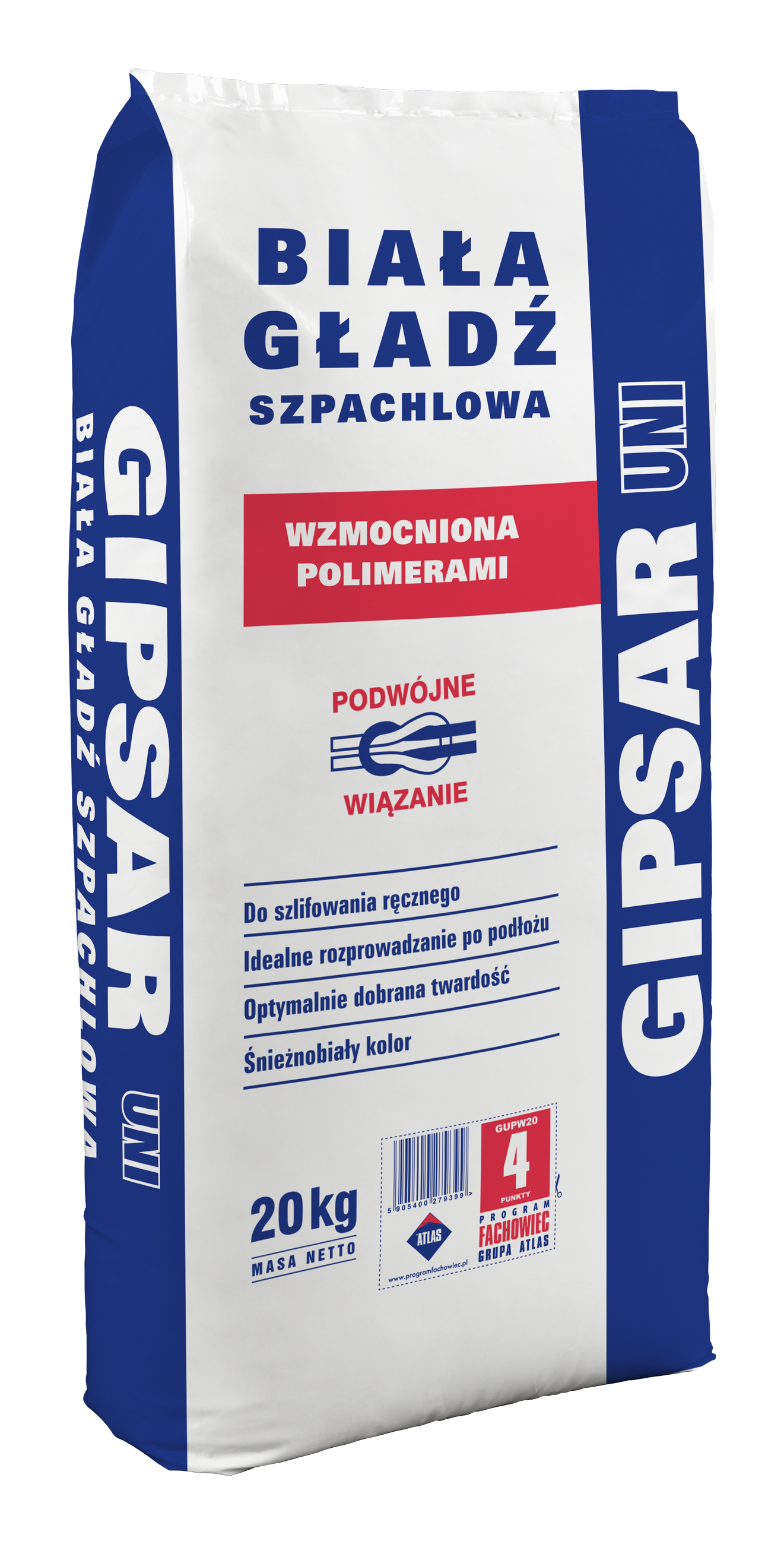 Gładź szpachlowa biała wzmocniona polimerami Gipsar uni 20 kg - Leroy ...
