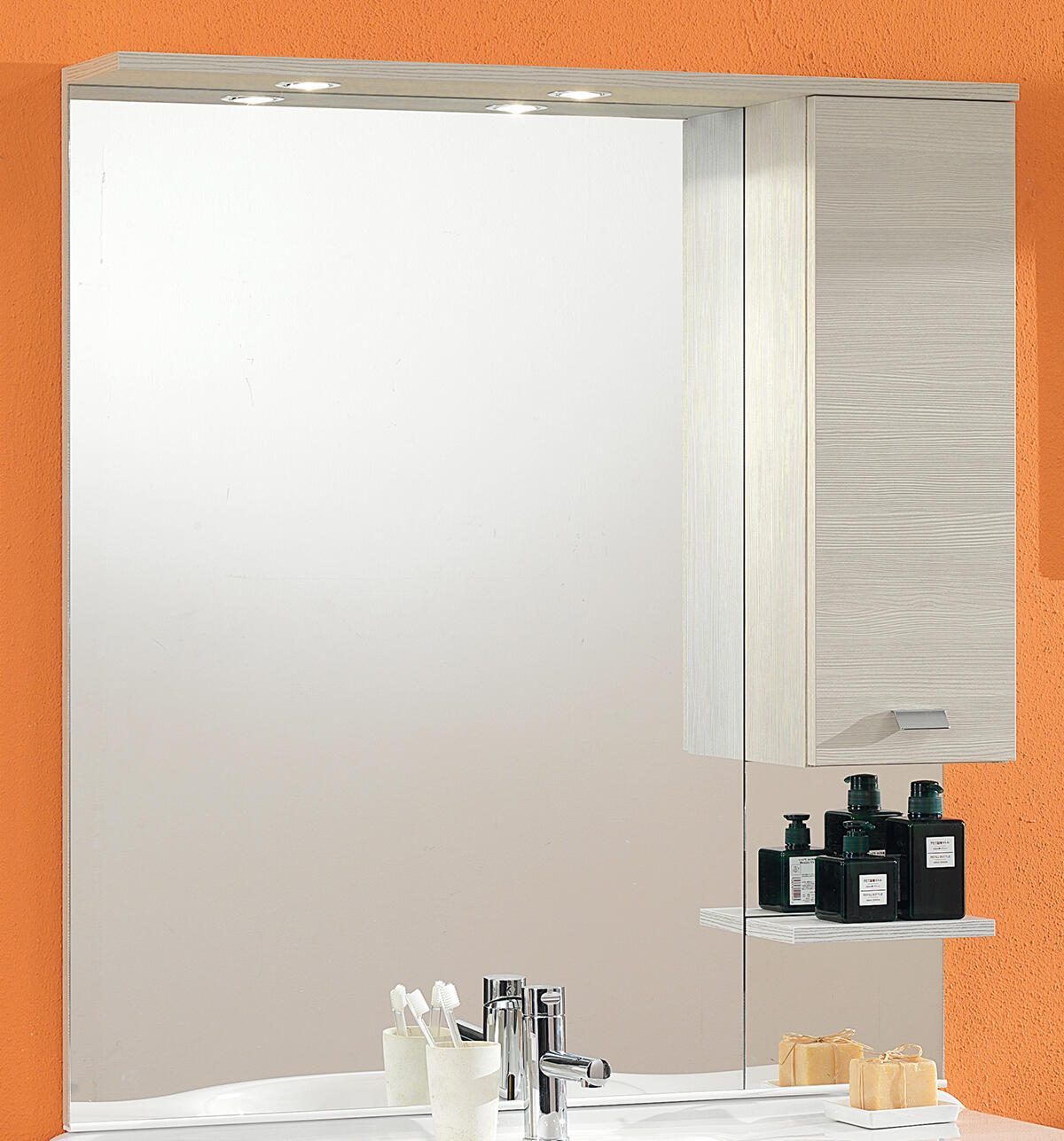 Specchio contenitore con illuminazione Rimini L 100 x P 18.5 x H 108 cm ...