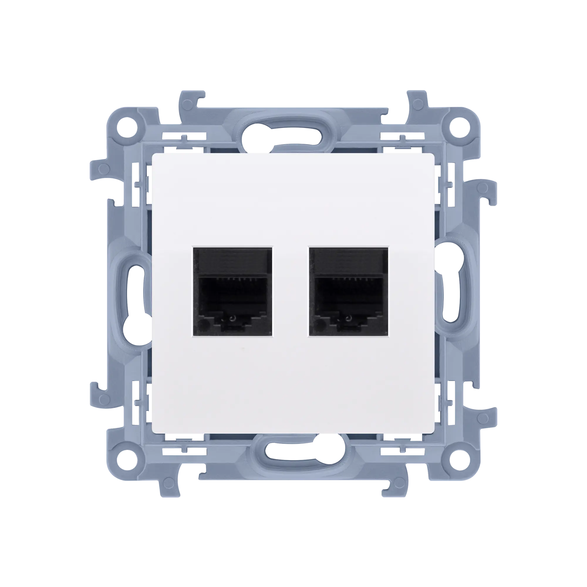 Gniazdo komputerowe RJ45/5E podwójne SIMON 10 Biały KONTAKT SIMON ...