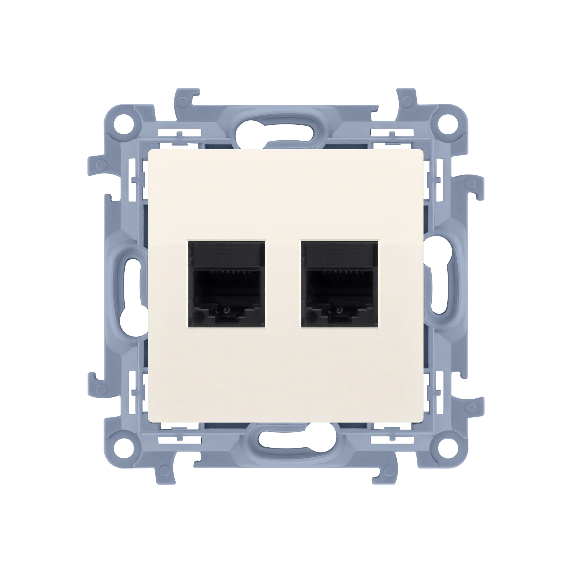 Gniazdo komputerowe RJ45/5E podwójne SIMON 10 Kremowy KONTAKT SIMON ...