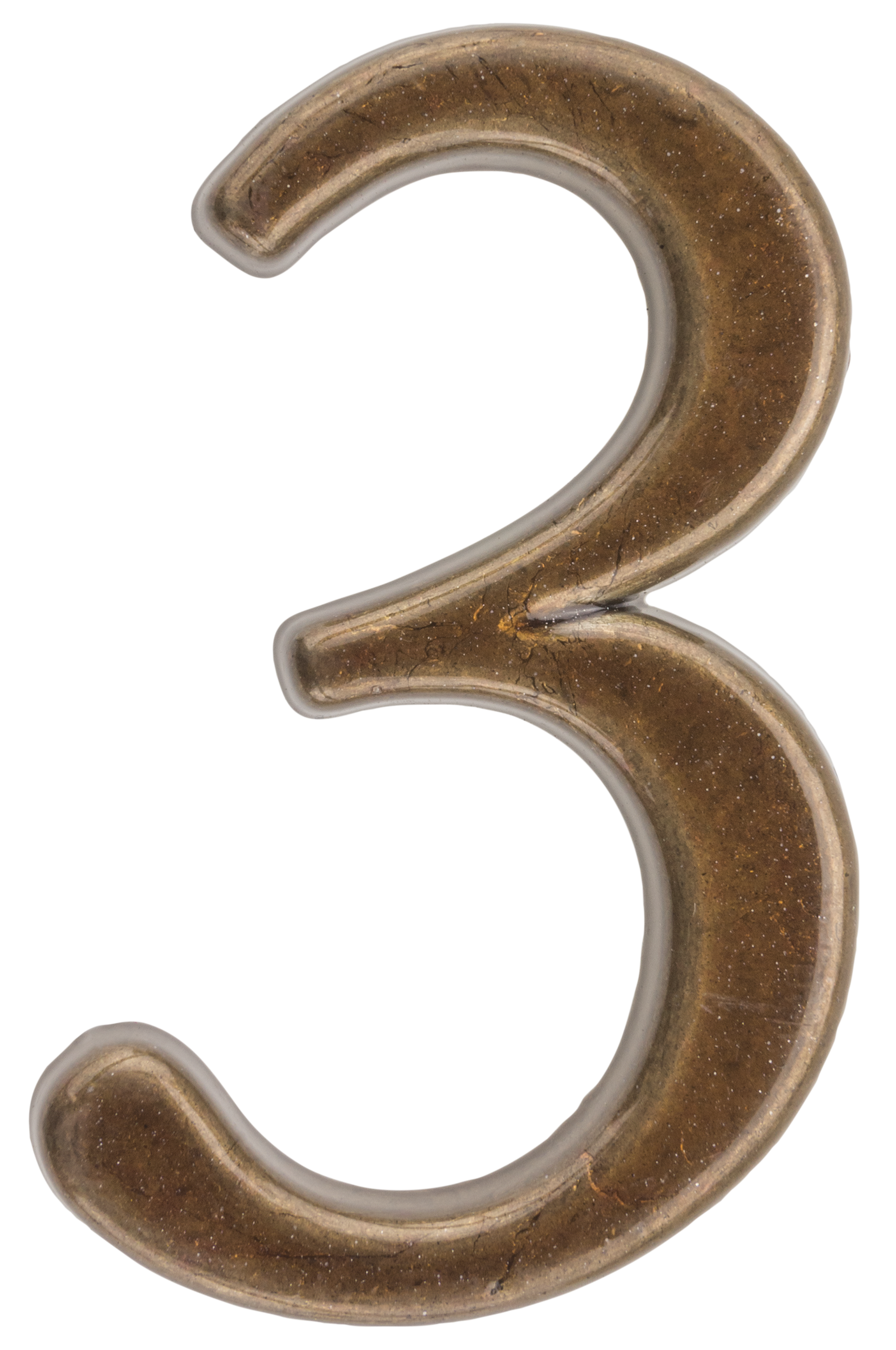 Cyfra 3 wys.5 cm metalowa brązowa - Leroy Merlin