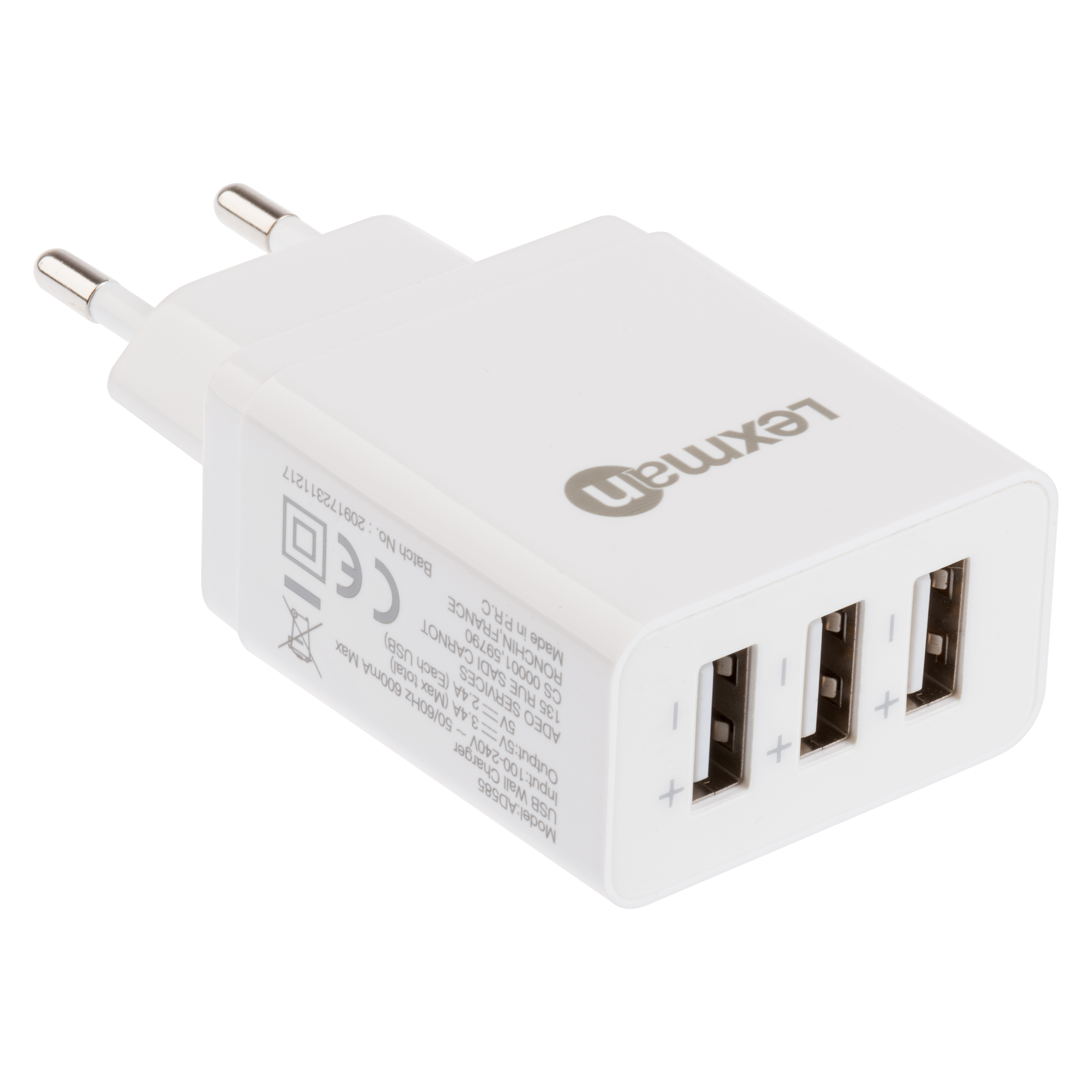 Cargador USB LEXMAN con 3 tomas | Leroy Merlin
