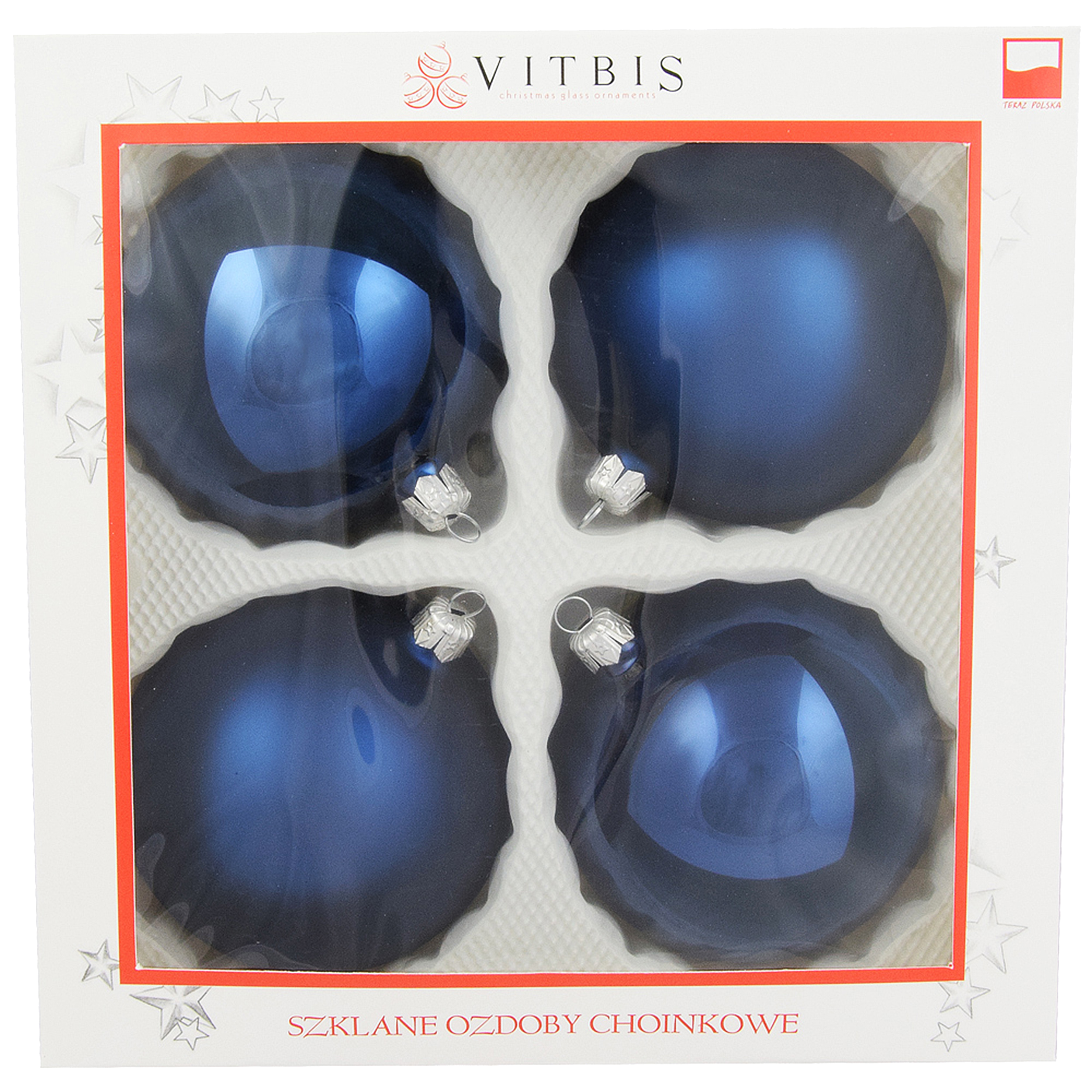 Bombki szklane 10cm 4szt. granatowe Vitbis - Leroy Merlin