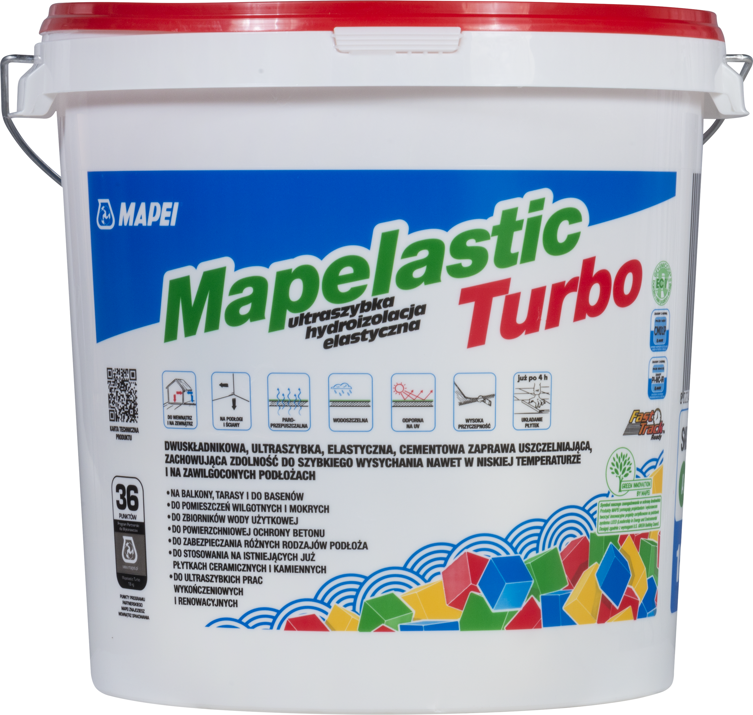 Hydroizolacja MAPELASTIC TURBO 18kg MAPEI - Leroy Merlin