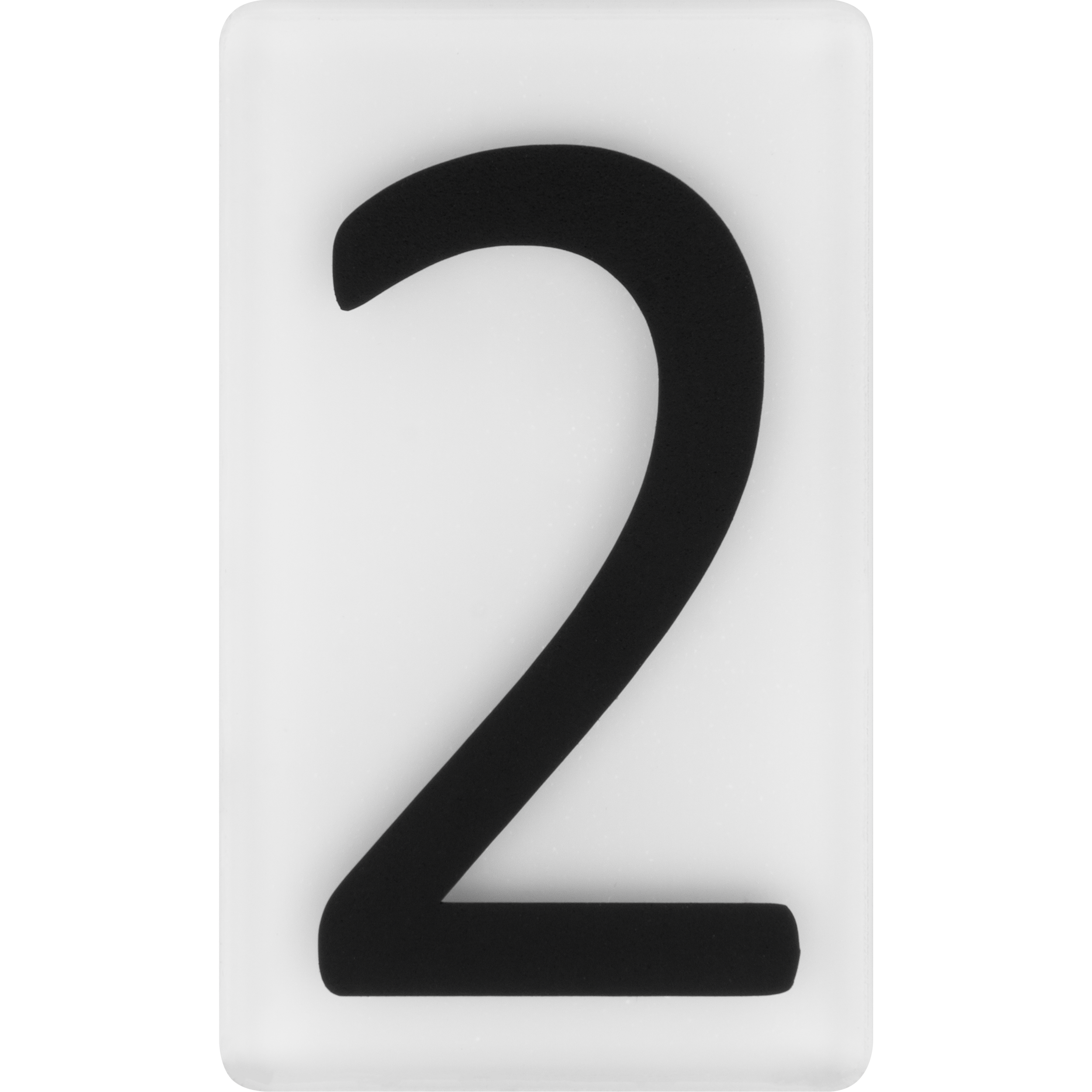 Cyfra 2 wys.5 cm plexi czarna na białym tle - Leroy Merlin