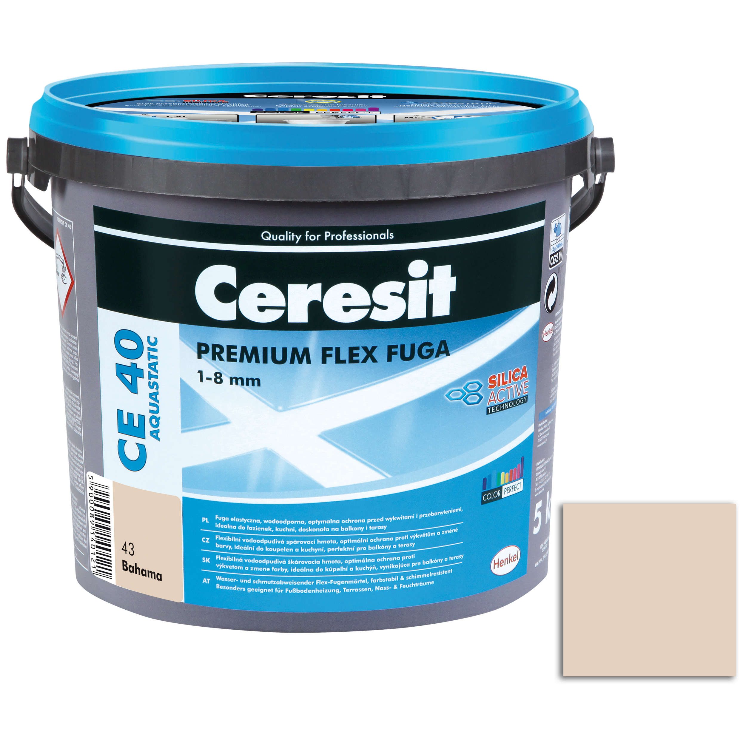 Fuga cementowa wodoodporna CE40 43 beżowy 5 kg Ceresit - Leroy Merlin