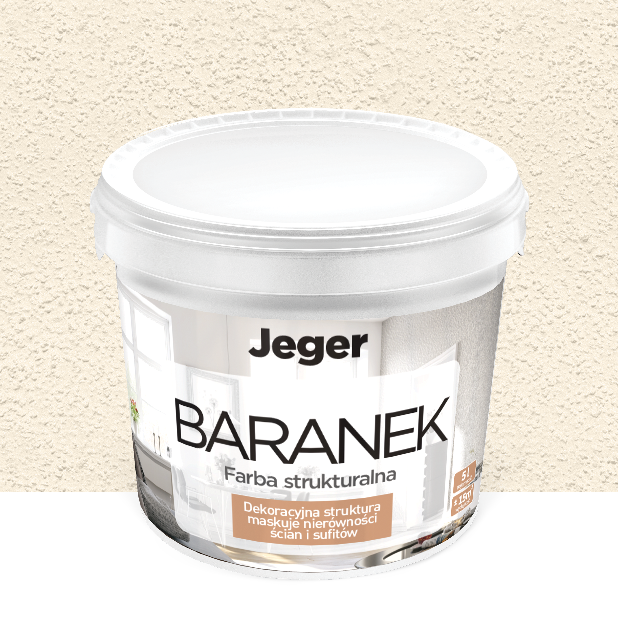 Farba strukturalna BARANEK 5 l kolor nr 2 JEGER - Leroy Merlin
