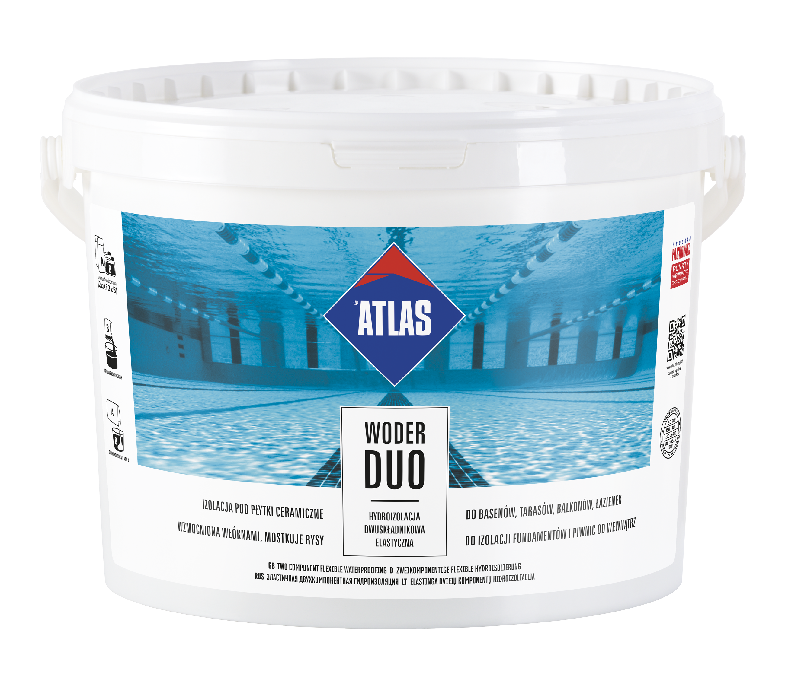 Zaprawa uszczelniająca Hydroizolacja Woder Duo 16 kg Atlas - Leroy Merlin