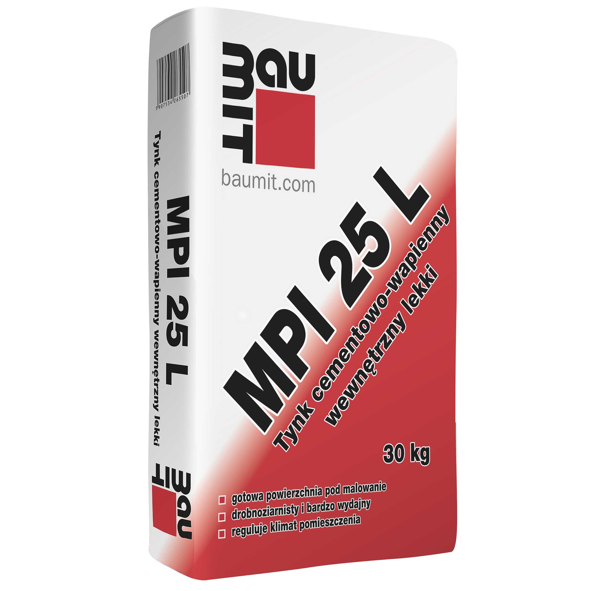 Tynk cementowo-wapienny maszynowy MPI 25L 30 kg Baumit - Leroy Merlin