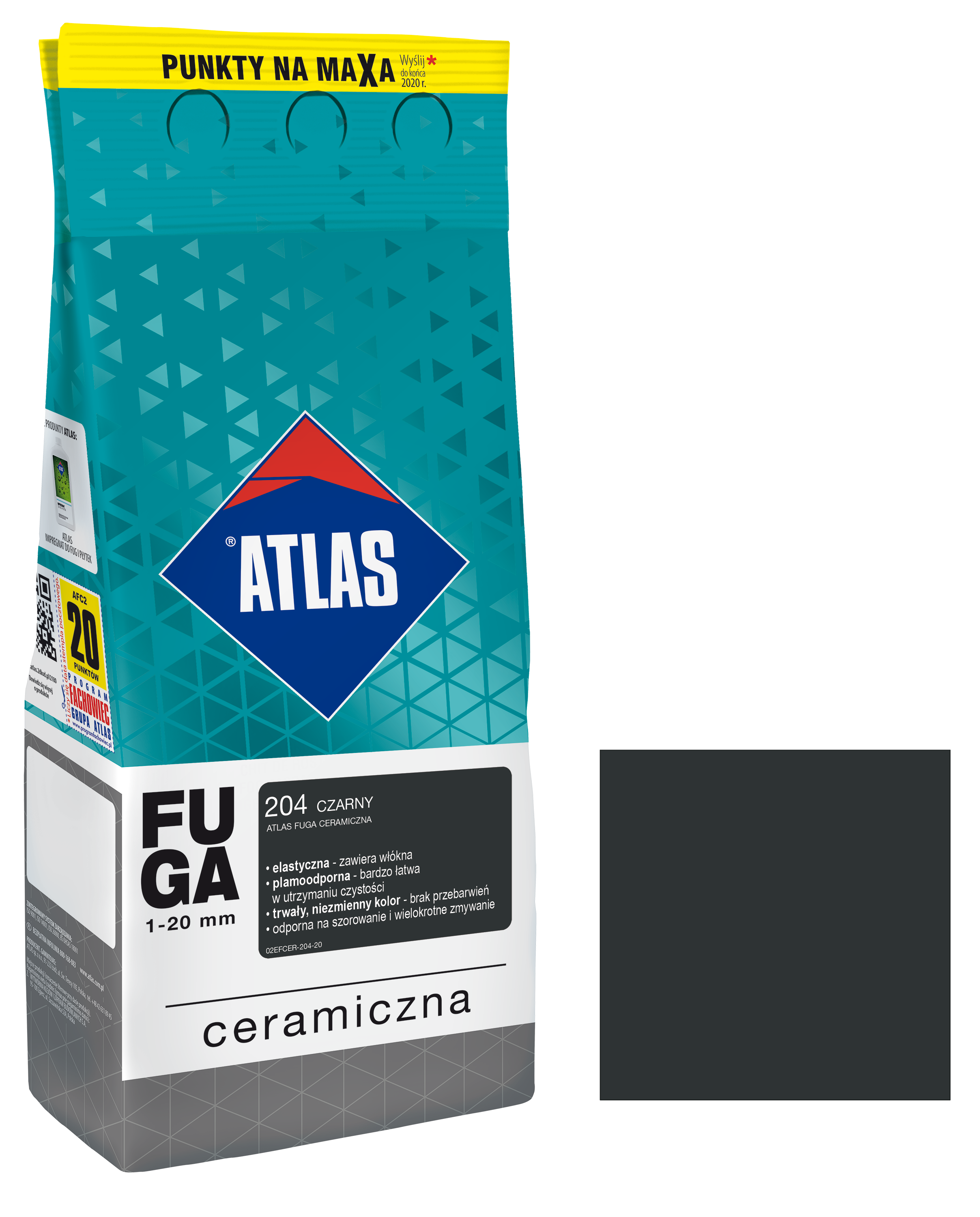 Fuga ceramiczna 204 czarny 2 kg Atlas - Leroy Merlin