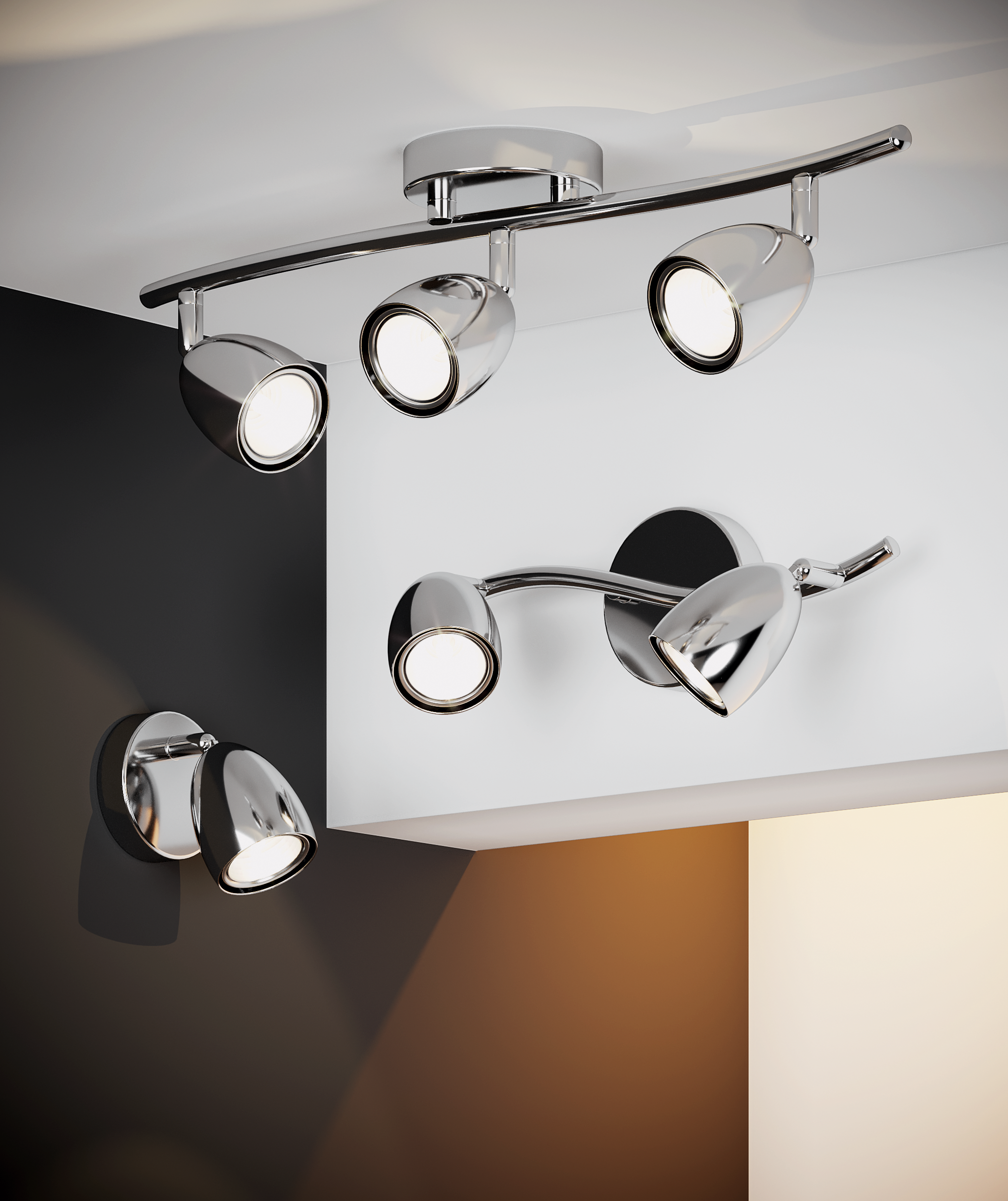 Faretto decorativo senza fonte luminosa SABI GU10 42W INSPIRE 2 luci ...