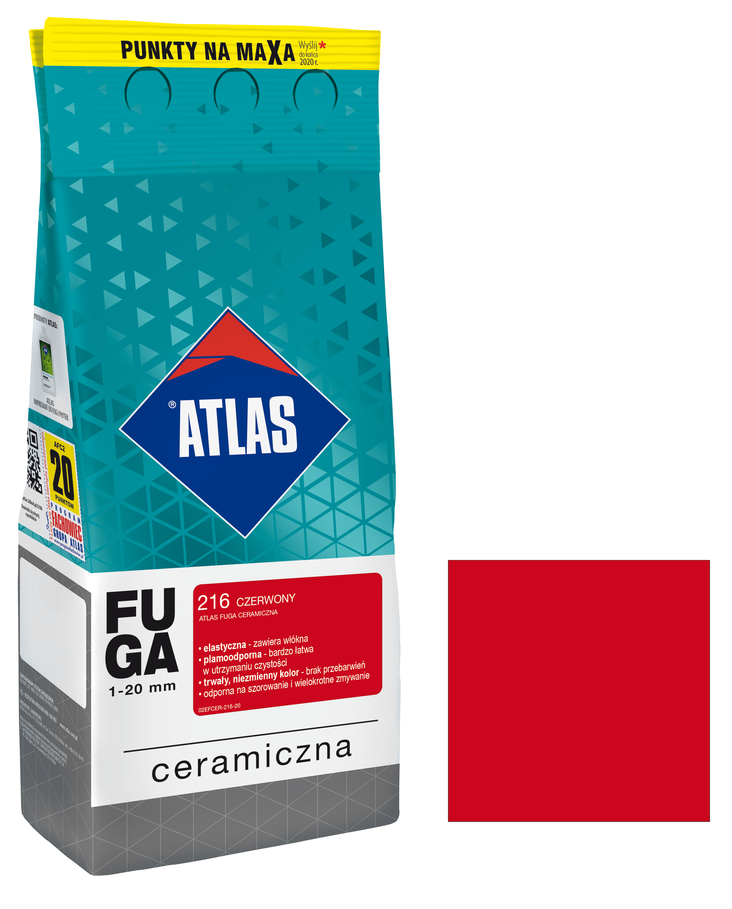 Fuga ceramiczna 216 czerwony 2 kg Atlas - Leroy Merlin