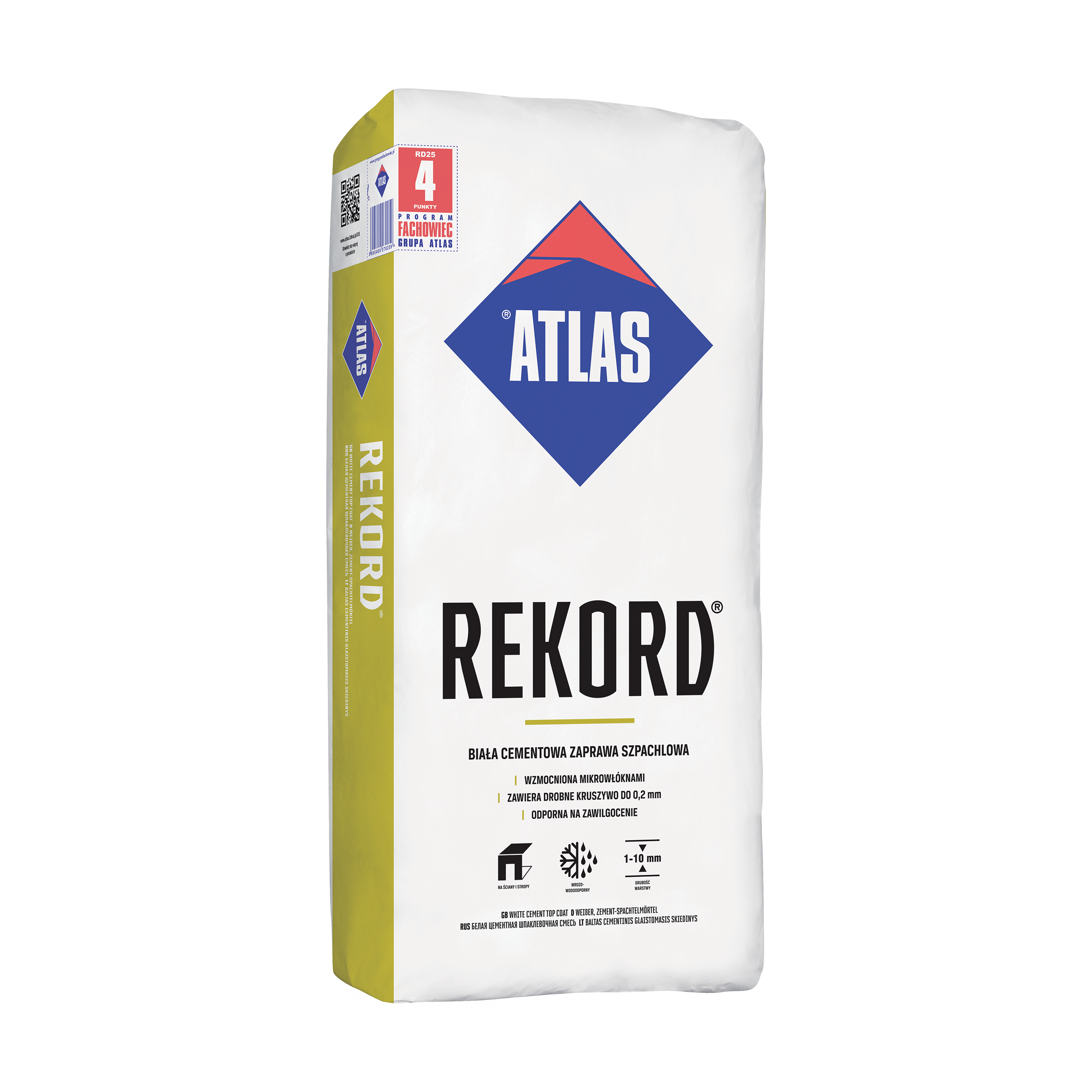 Zaprawa szpachlowa biała cementowa Rekord 25 kg Atlas - Leroy Merlin