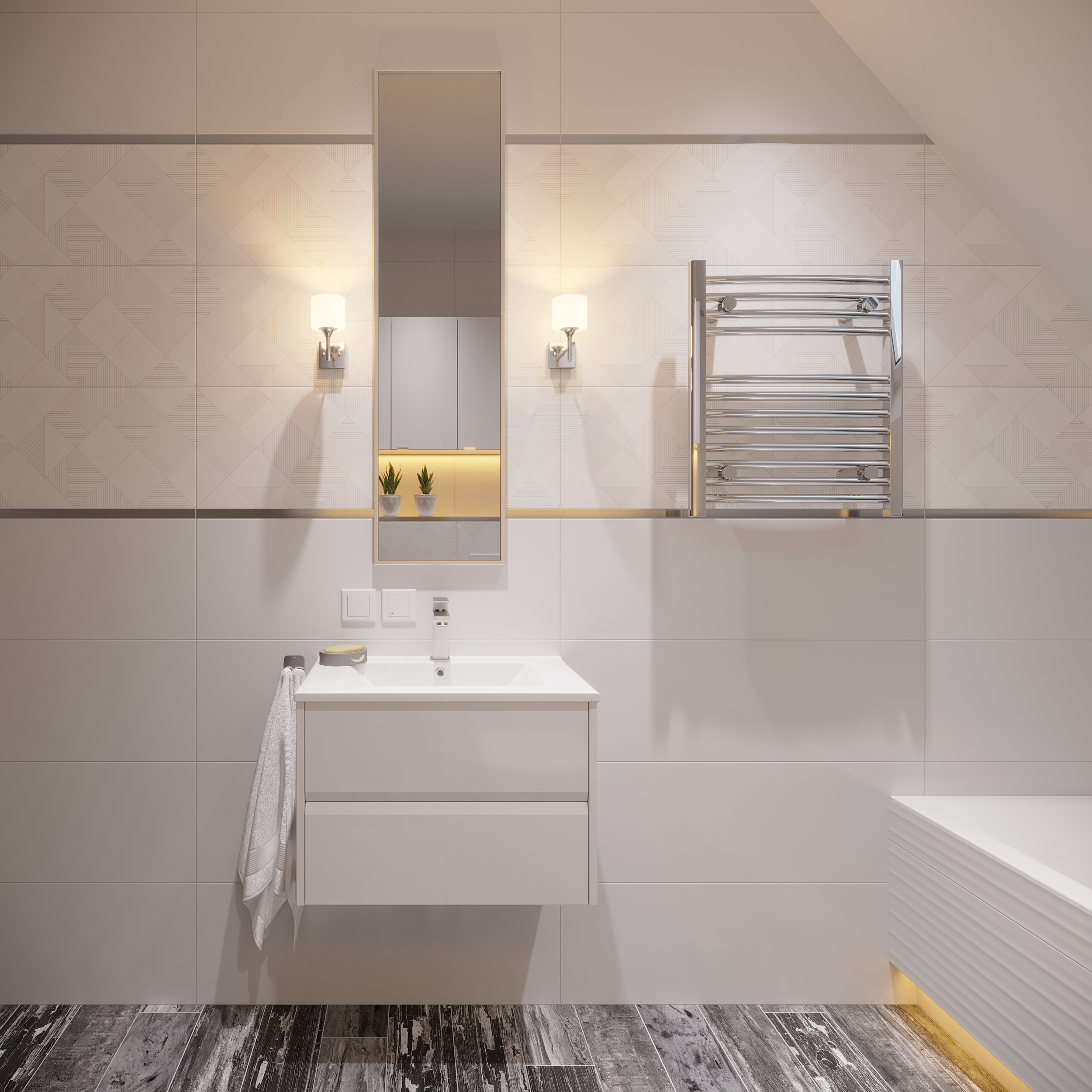 Lustro MILO białe 30 x 120 cm INSPIRE - Leroy Merlin