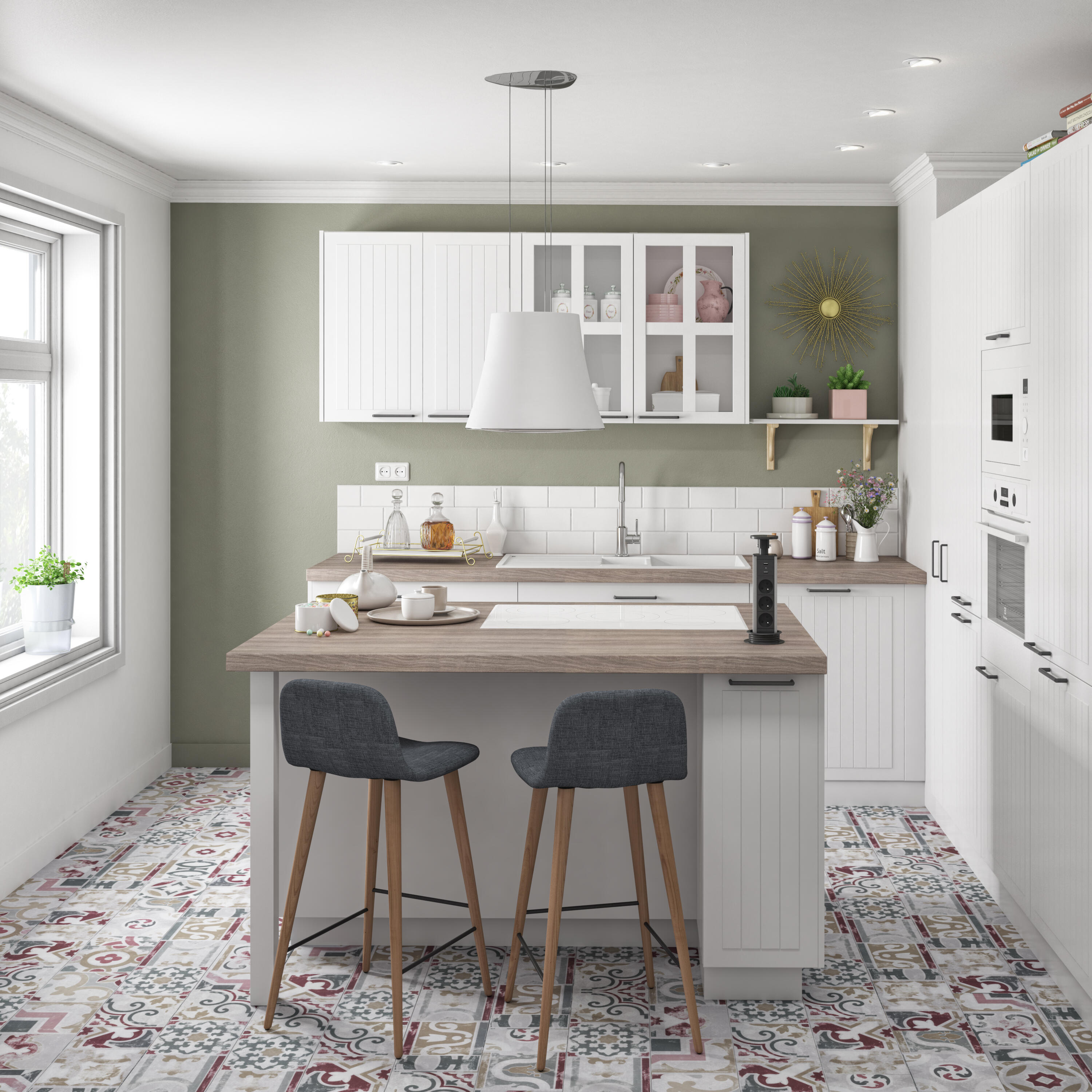 Porte de cuisine Toscane blanc mat H.137.3 x l.44.7 cm | Leroy Merlin