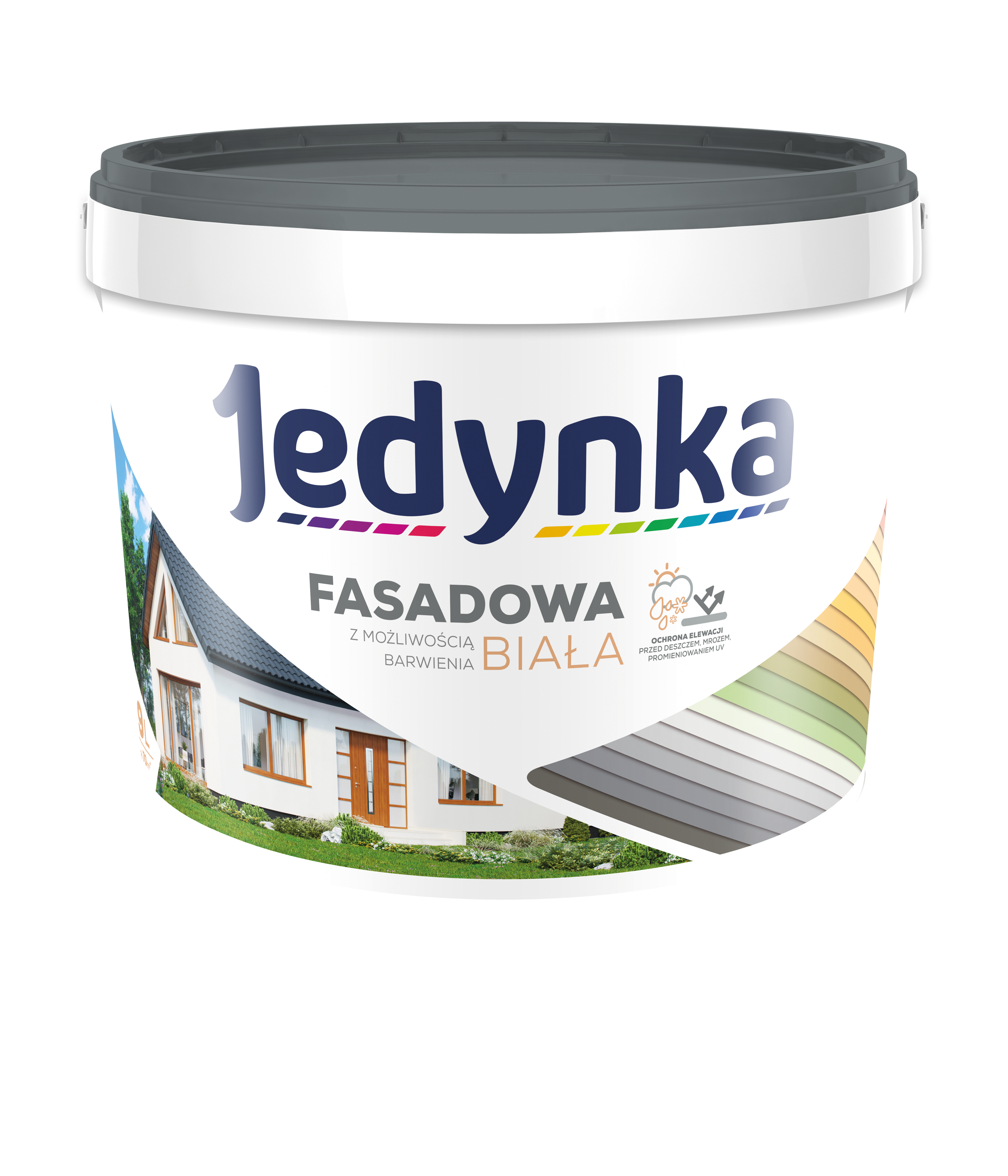 Farba elewacyjna FASADOWA 9 l Biały JEDYNKA - Leroy Merlin