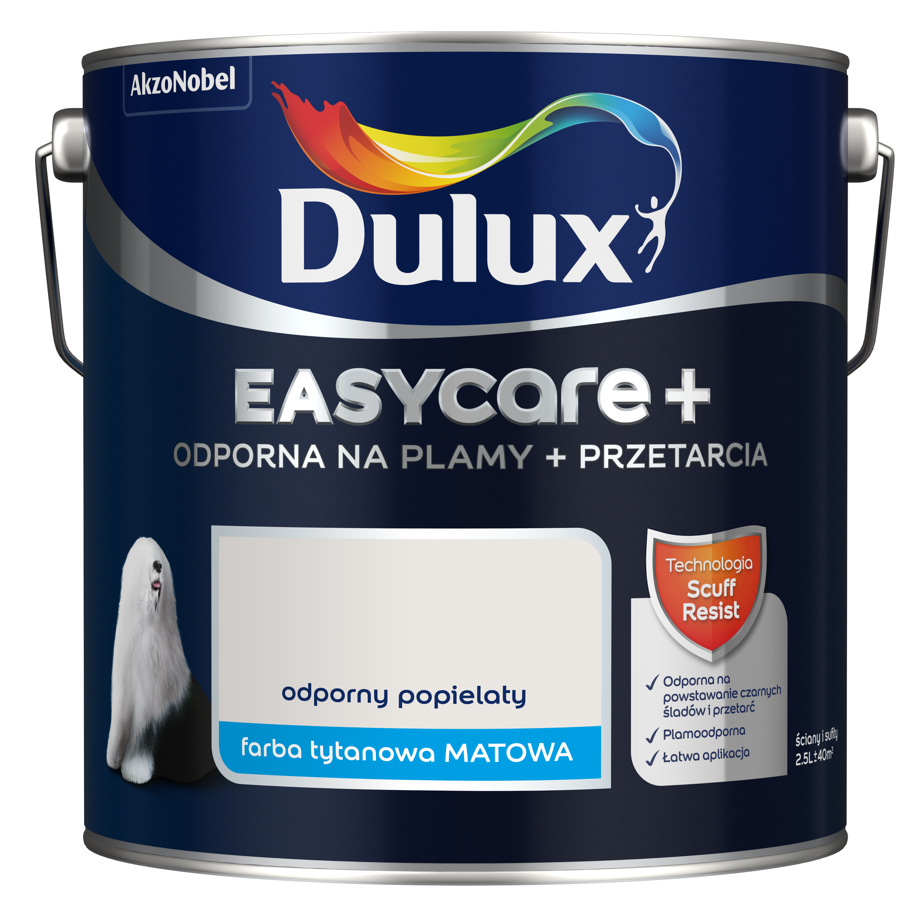Farba Dulux Easycare+ Odporny popielaty 2.5 l - Leroy Merlin