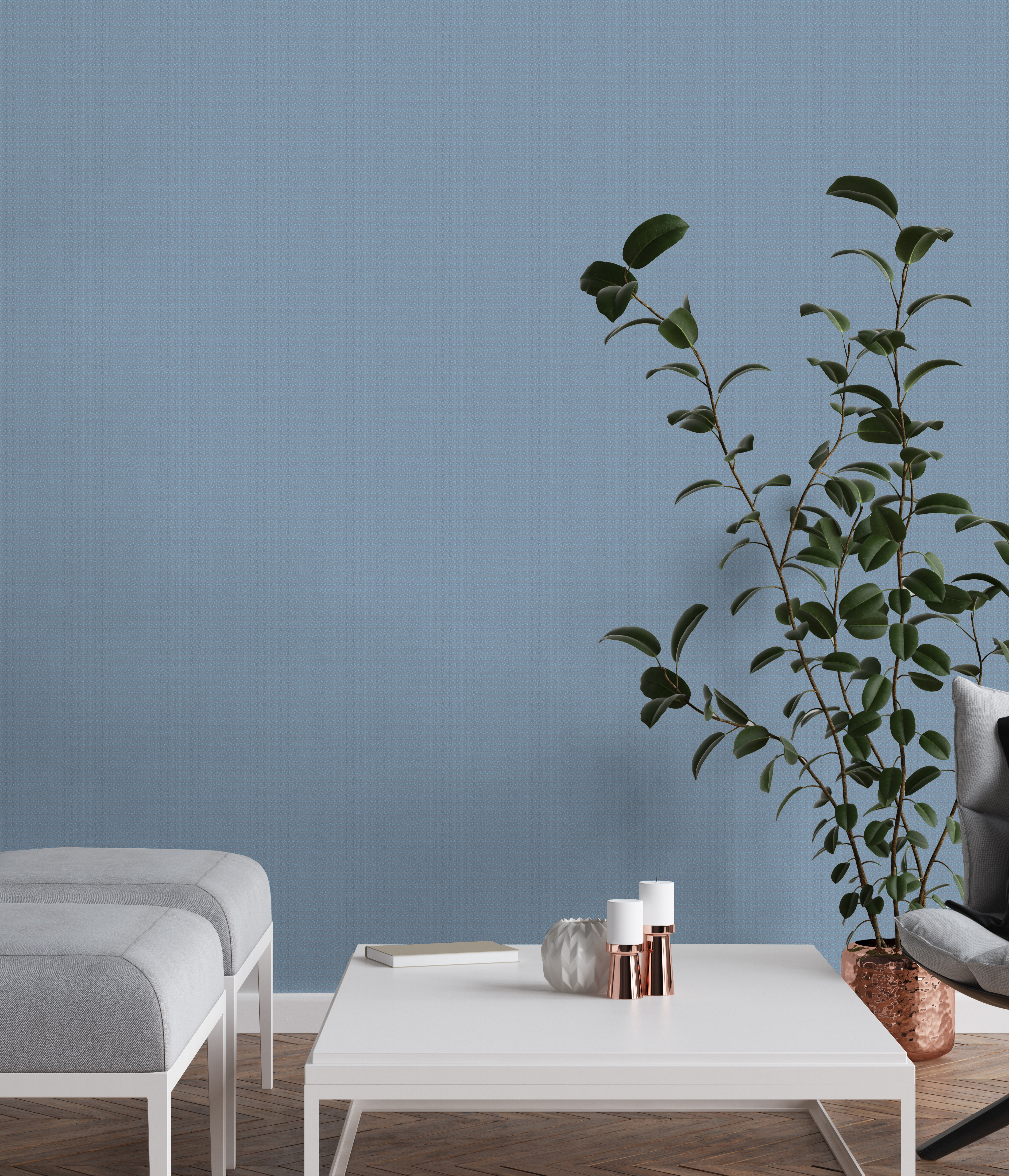 Papel pintado vinilo liso Maxence azul INSPIRE | Leroy Merlin