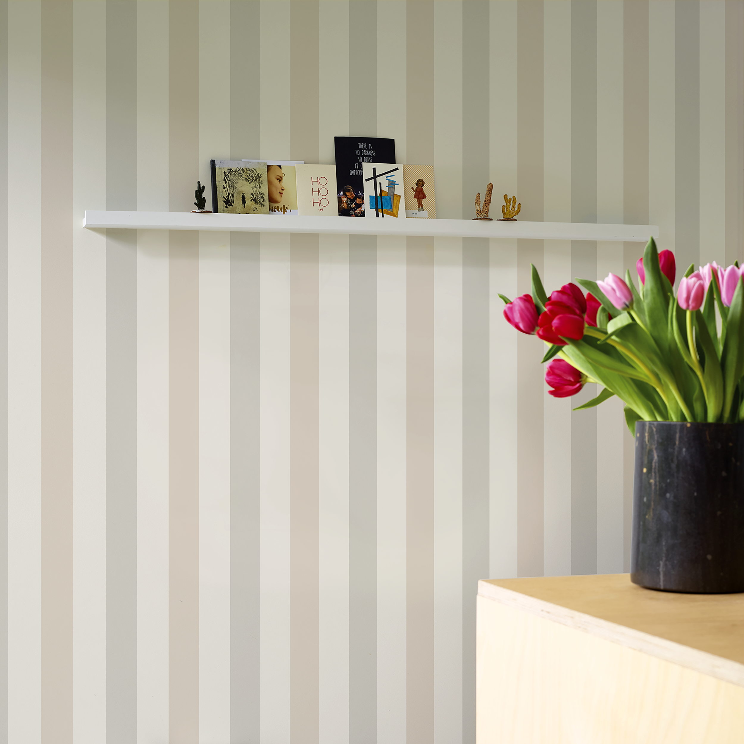 Tapeta w pasy Aurora Stripes beżowa winylowa na flizelinie - Leroy Merlin