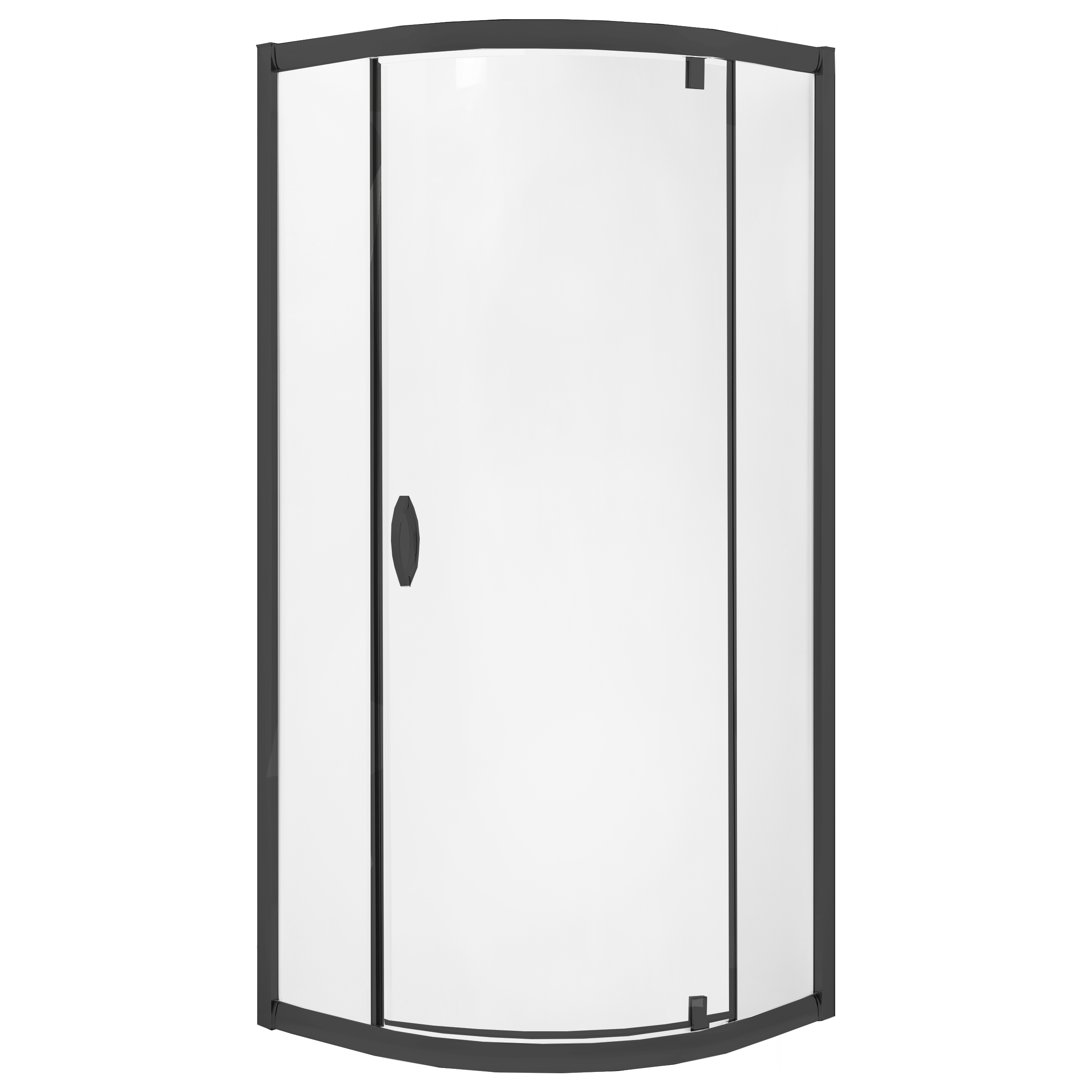 Kabina prysznicowa uchylna 1/4 koła 90x90x190 cm profile czarne Stylio ...