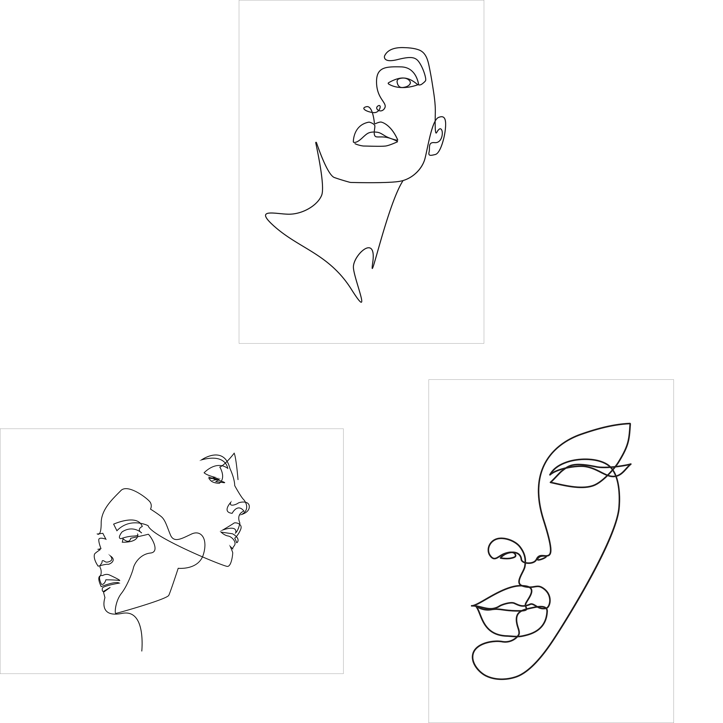 Zestaw 3 plakatów Line Art 50 x 70 cm - Leroy Merlin