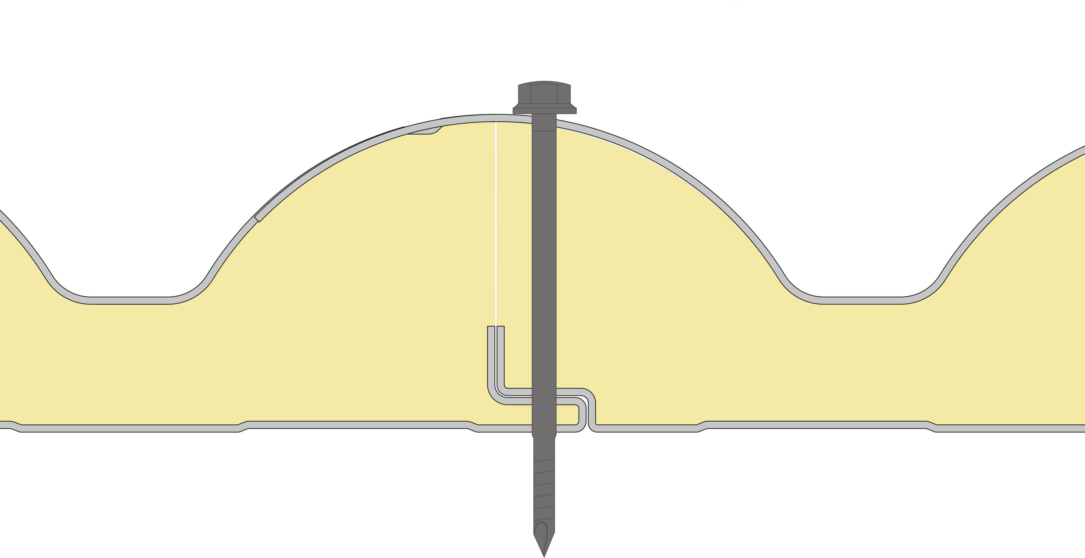 Panel imitación teja envejecido/Blanco METALPANEL 3500x1000x65mm ...