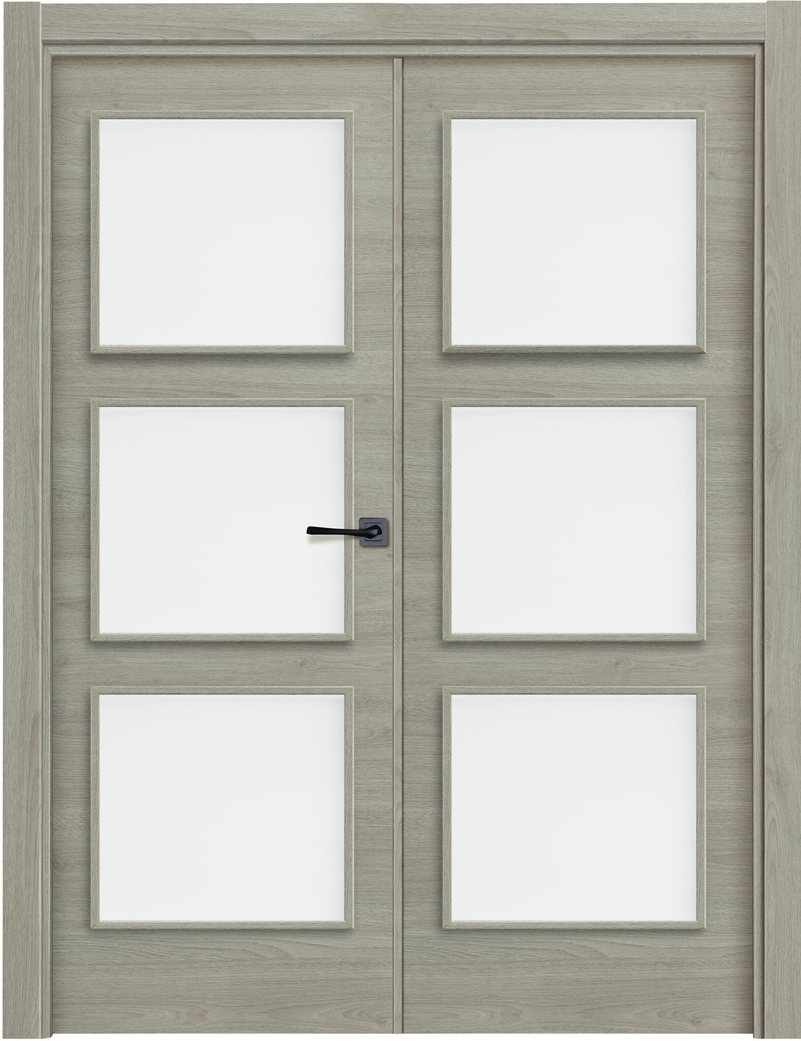 Puerta de interior abatible doble vidriera con cristal incluido maciza acabado laminado Line ...