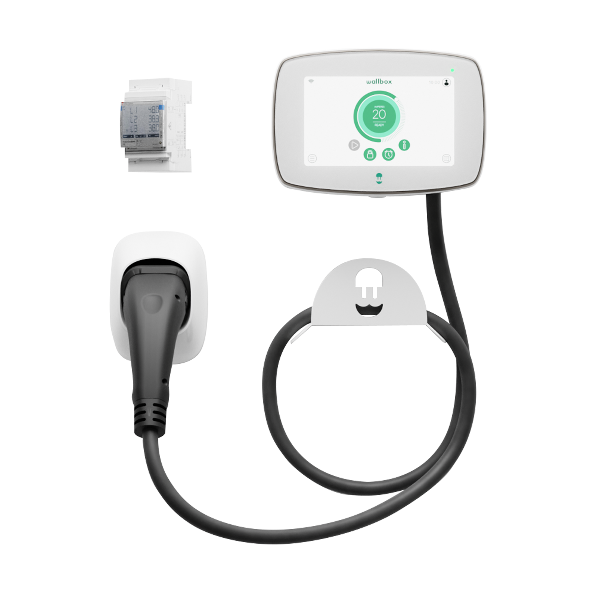 Kit Wallbox Commander 2 blanco con medidor potencia y cargador hasta 22 ...