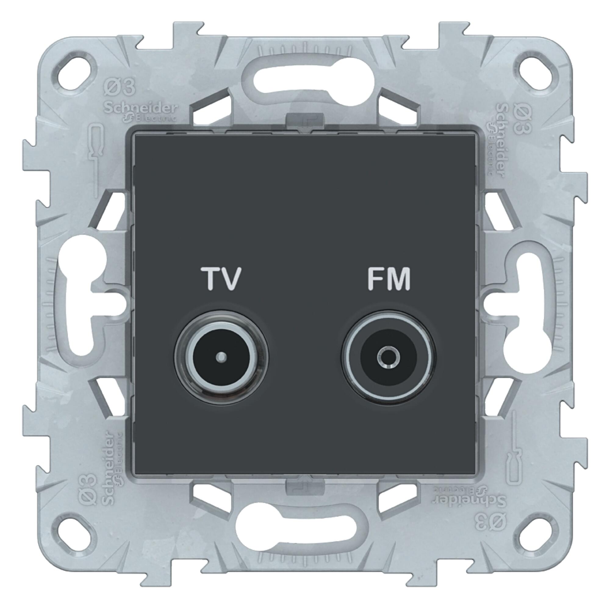 Toma de TV final SCHNEIDER New Unica antracita | Leroy Merlin