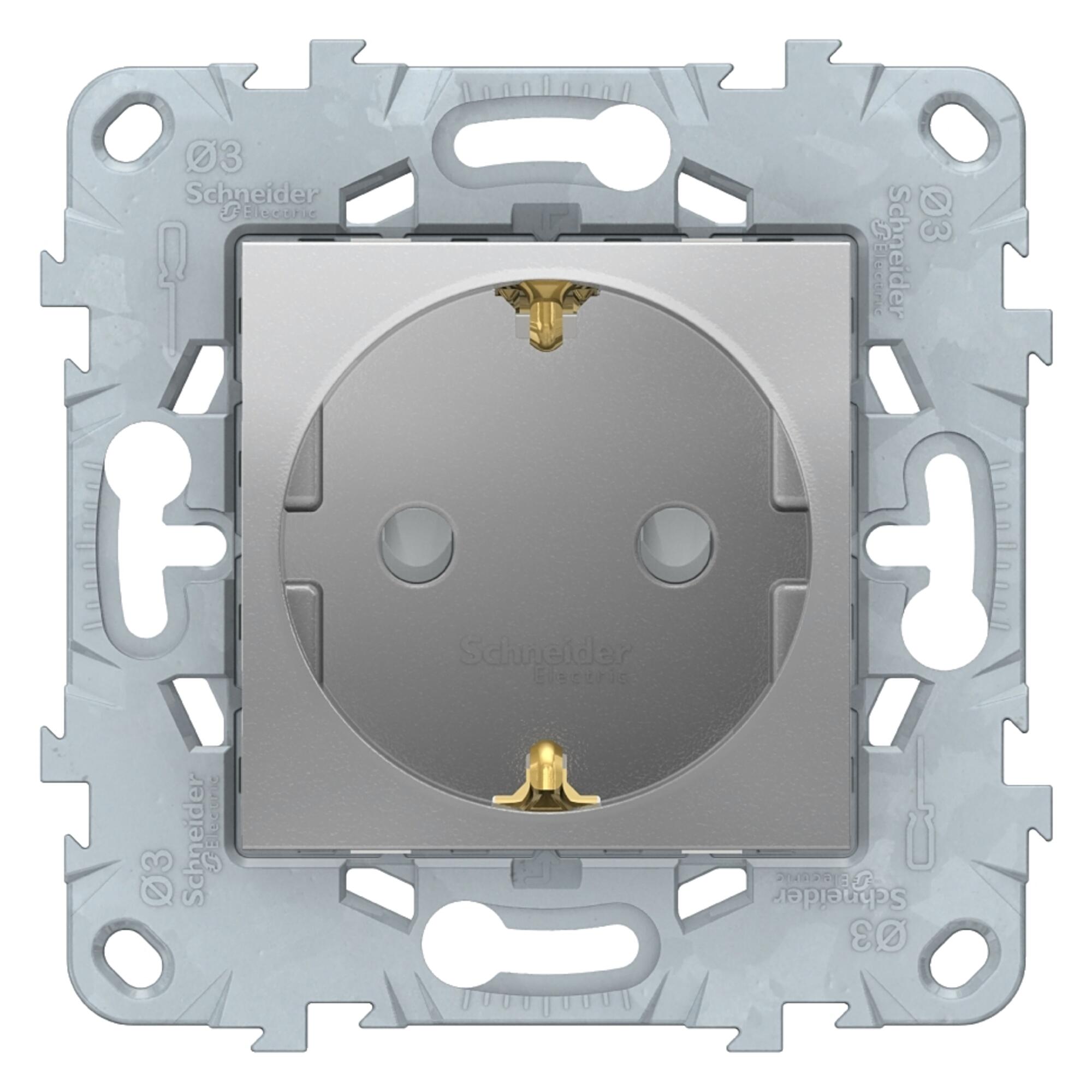 Enchufe SCHNEIDER New Unica aluminio | Leroy Merlin
