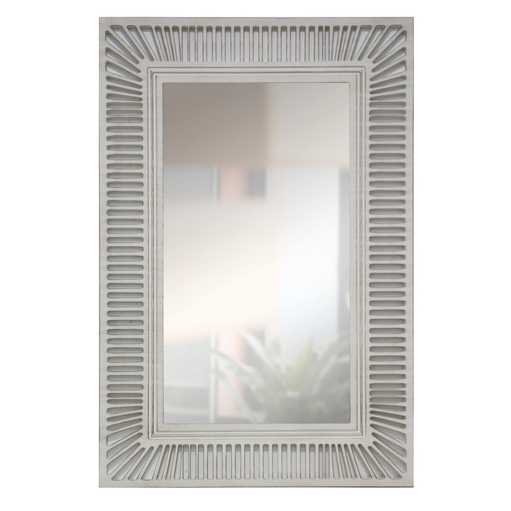 Espejo enmarcado de pared rectangular Destello MDF blanco satinado de ...