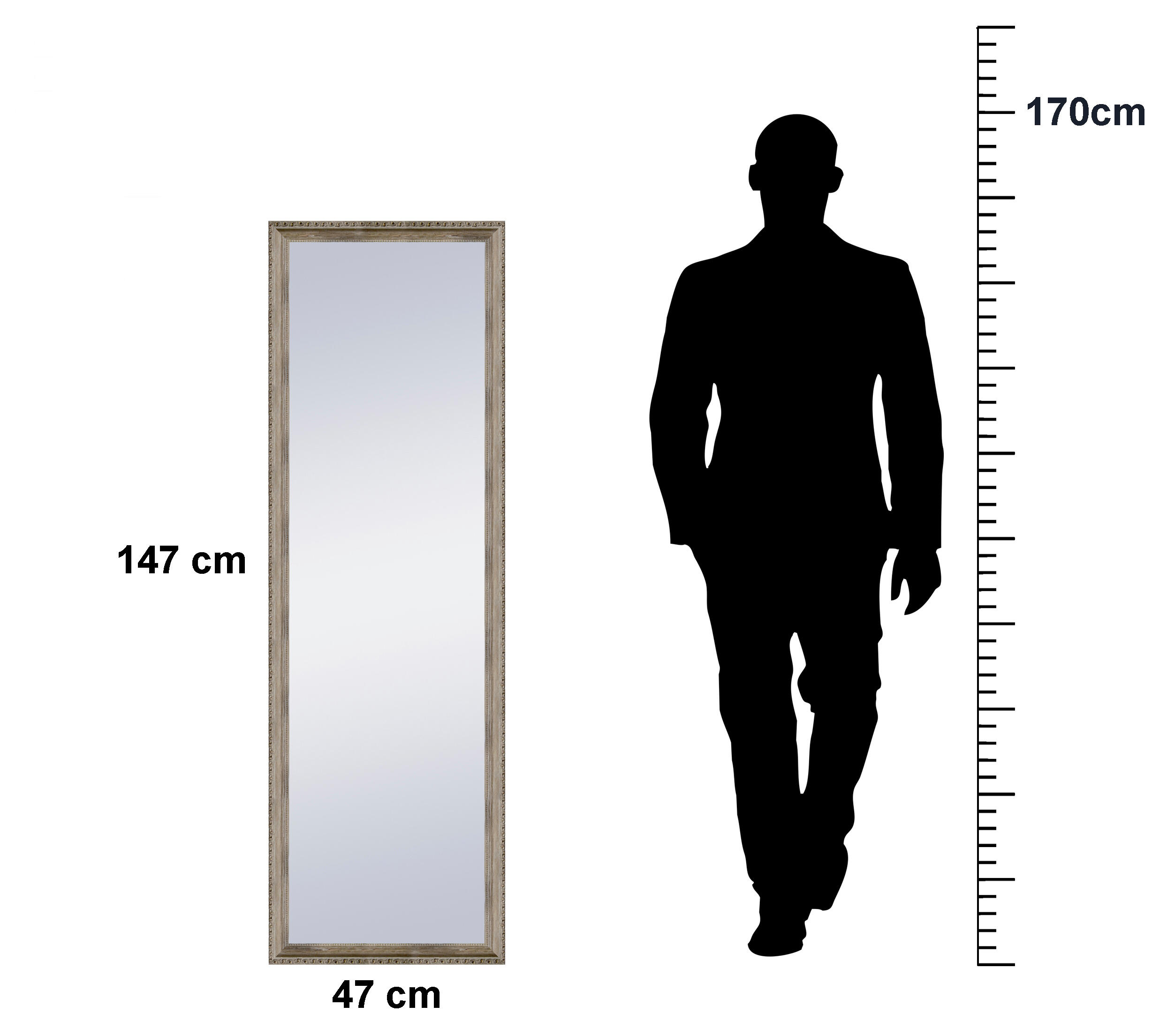 Espejo enmarcado rectangular Claudia marrón 47 x147 cm | Leroy Merlin
