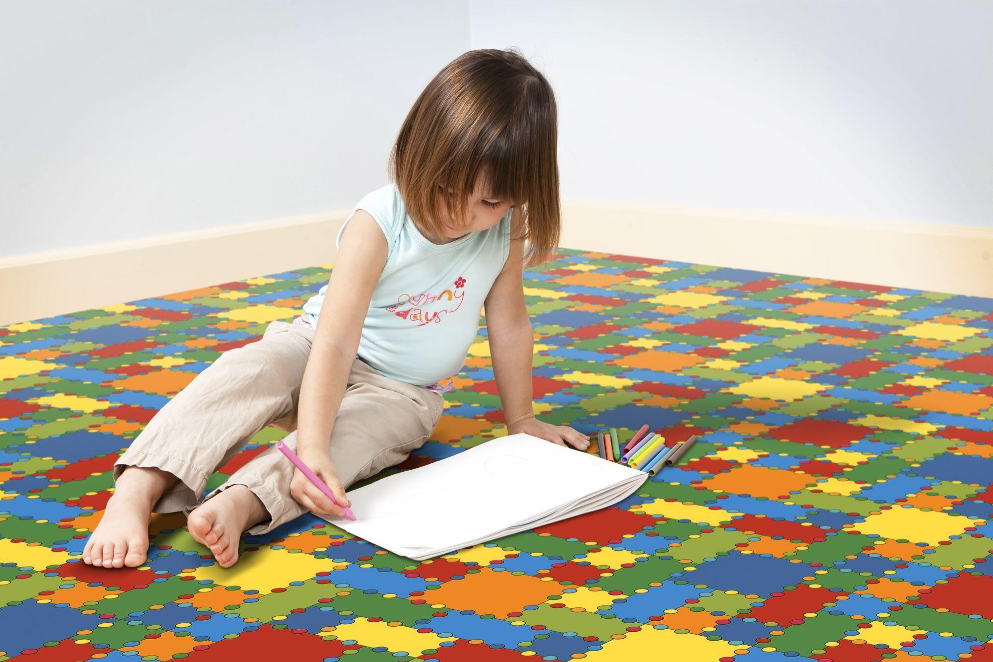 Suelo vinílico rollo forte Kids multicolor 2m | Leroy Merlin