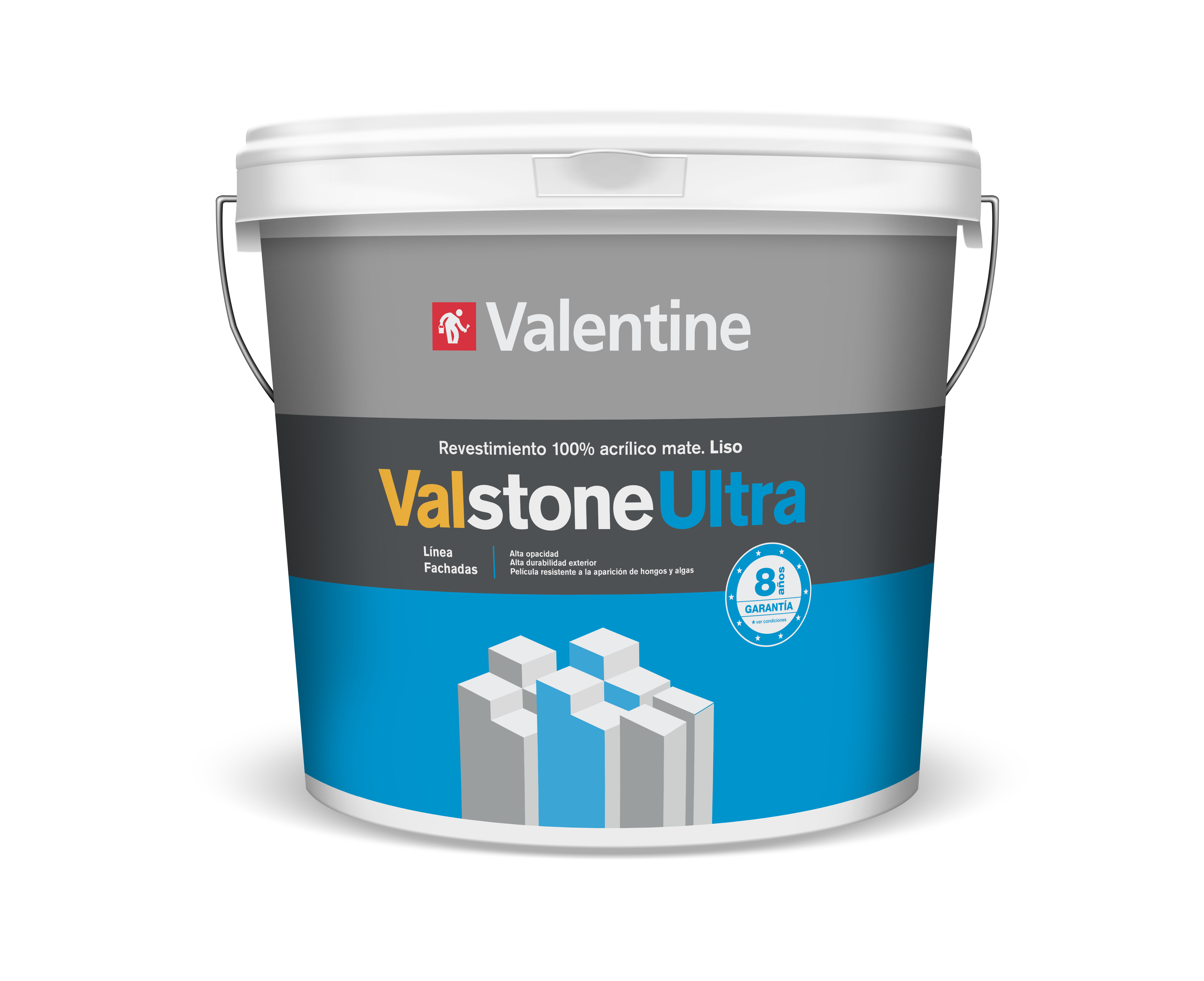 Pintura fachada lisa mate VALSTONE ultra 15l blanco | Leroy Merlin