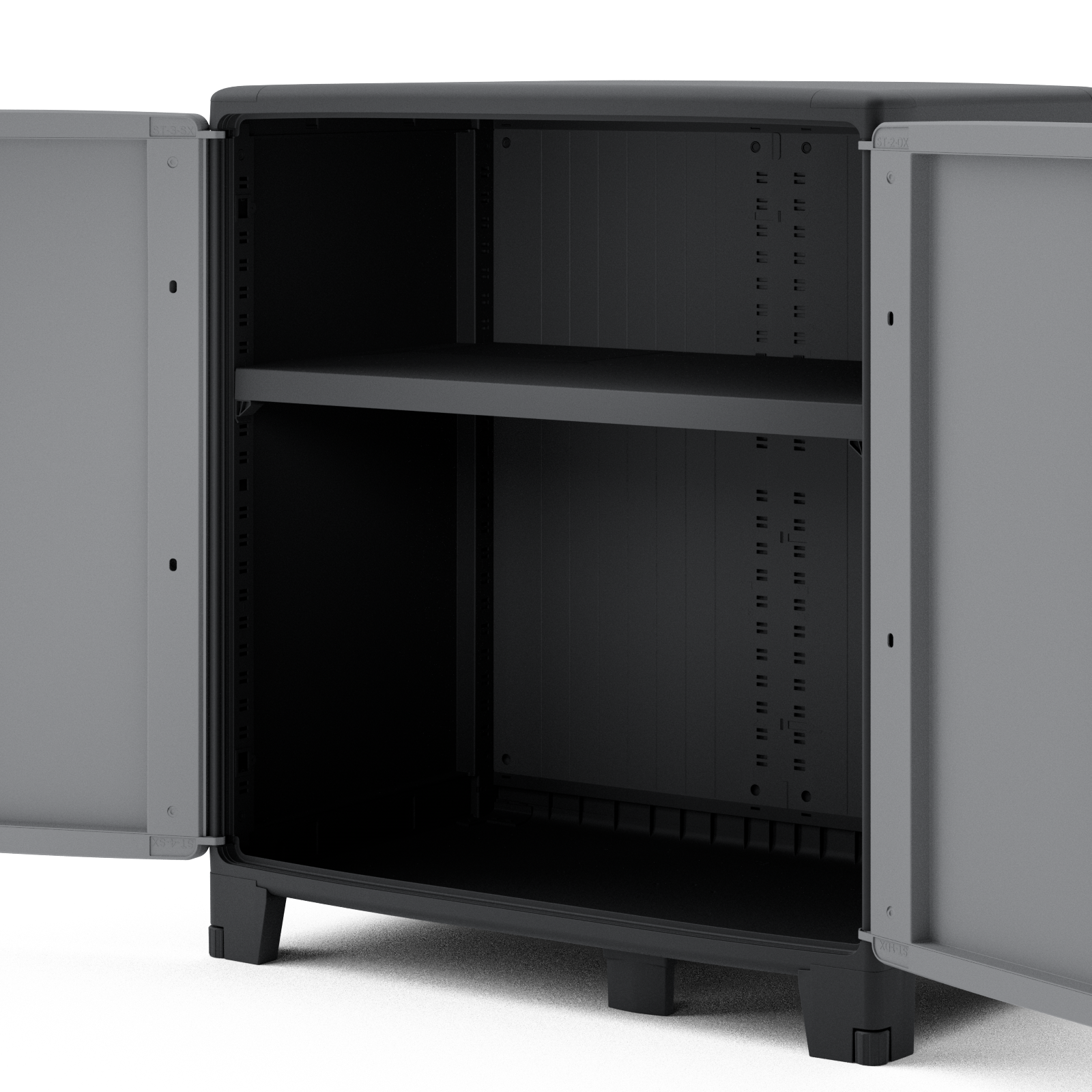 Armario bajo Spaceo Wendy XL 93x85x52 cm gris, negro | Leroy Merlin