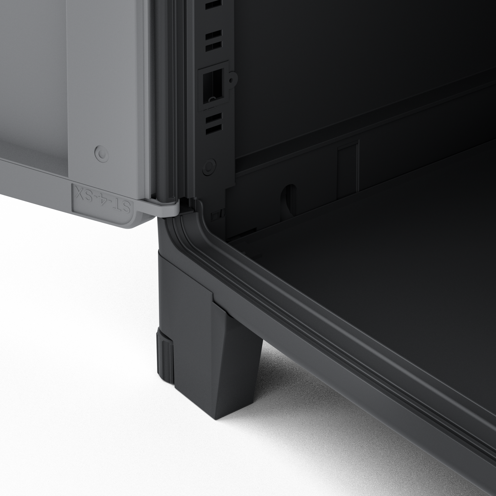 Armadio per scope Excellence SPACEO in polipropilene, grigio e nero L ...